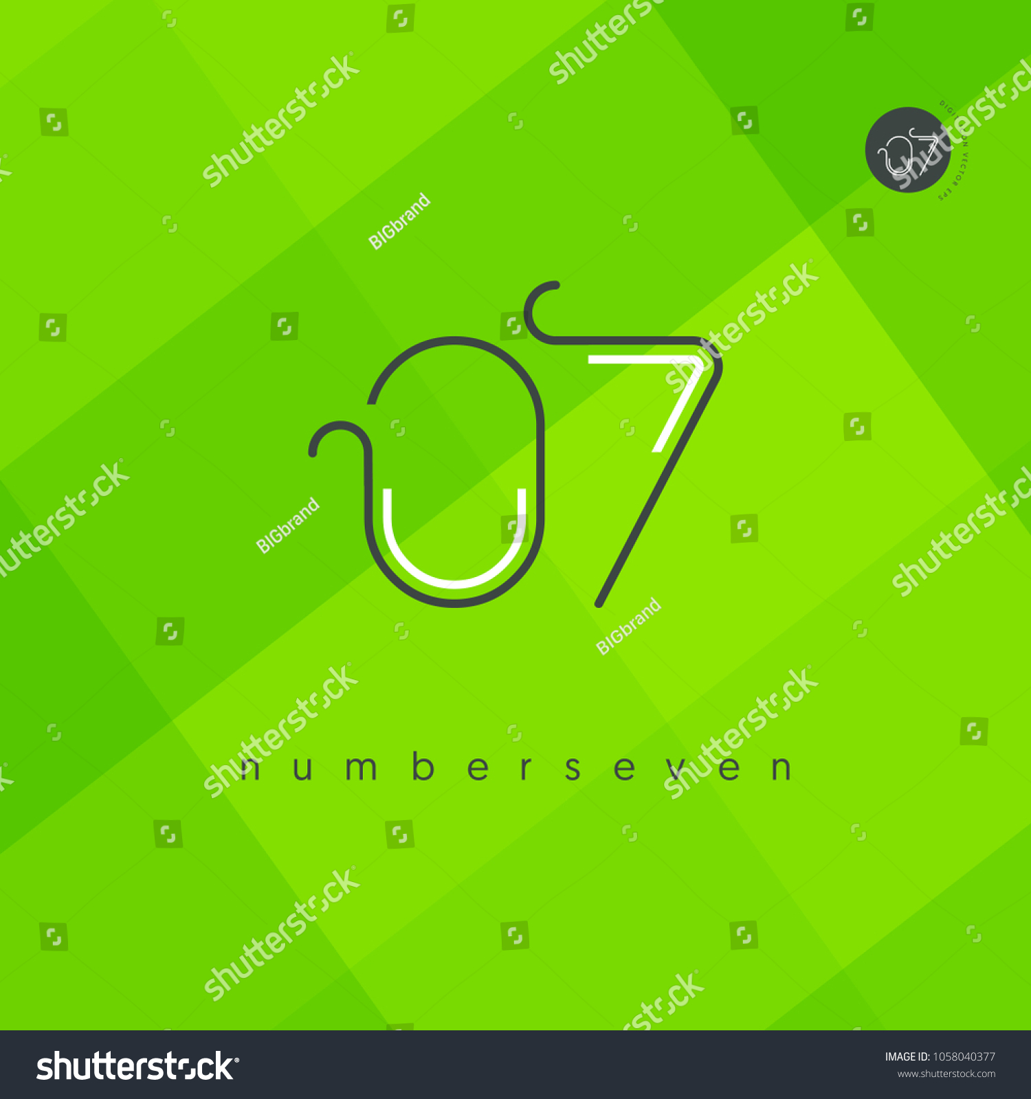 Number Seven Digit 7 Logo Icon Stock Vector (Royalty Free) 1058040377