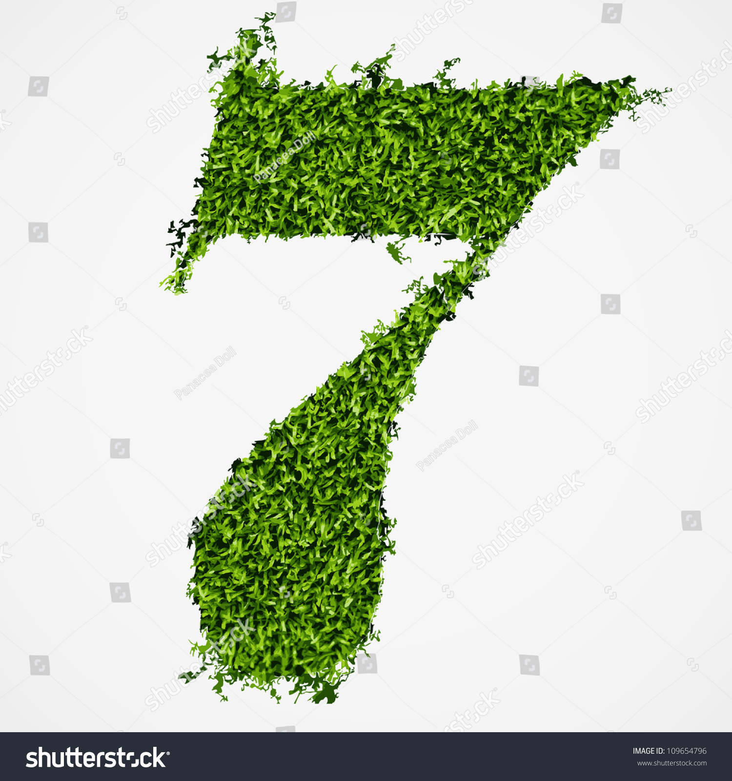 Number Seven Grass Texture Vector Illustration Stock Vector (Royalty ...