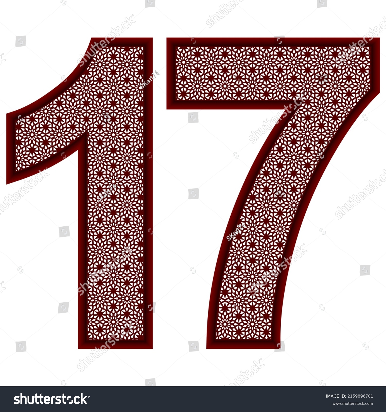 Number Seventeen Islamic Pattern Vector Illustration Stock Vector ...