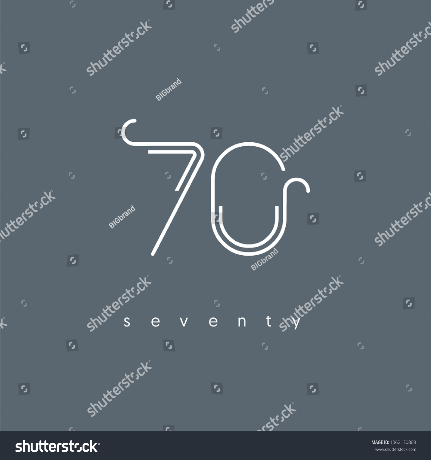 Number Seventy Digit 70 Logo Icon Stock Vector (Royalty Free ...