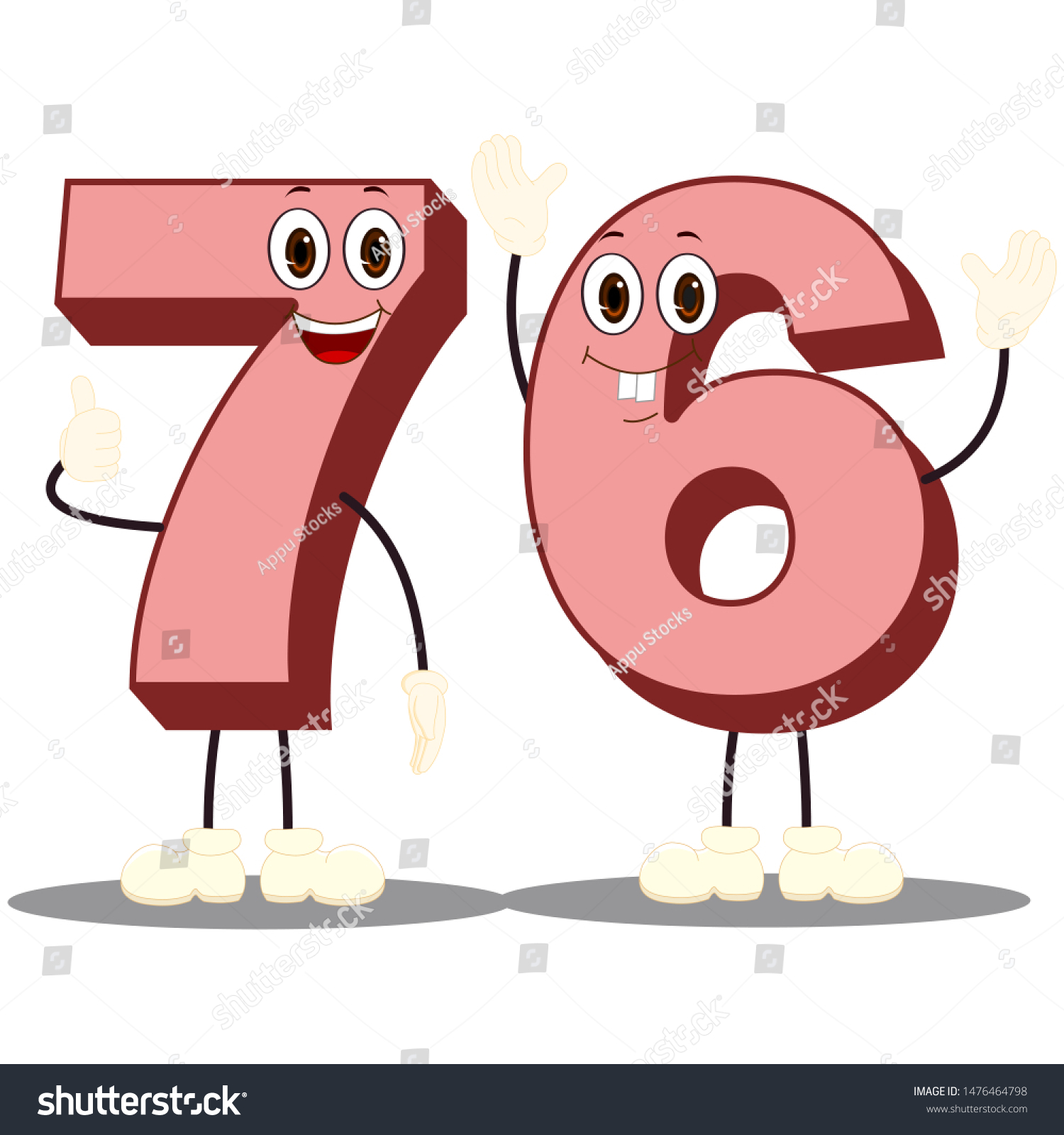 Number Seventy Six Cartoon Vector Image: vector de stock (libre de ...