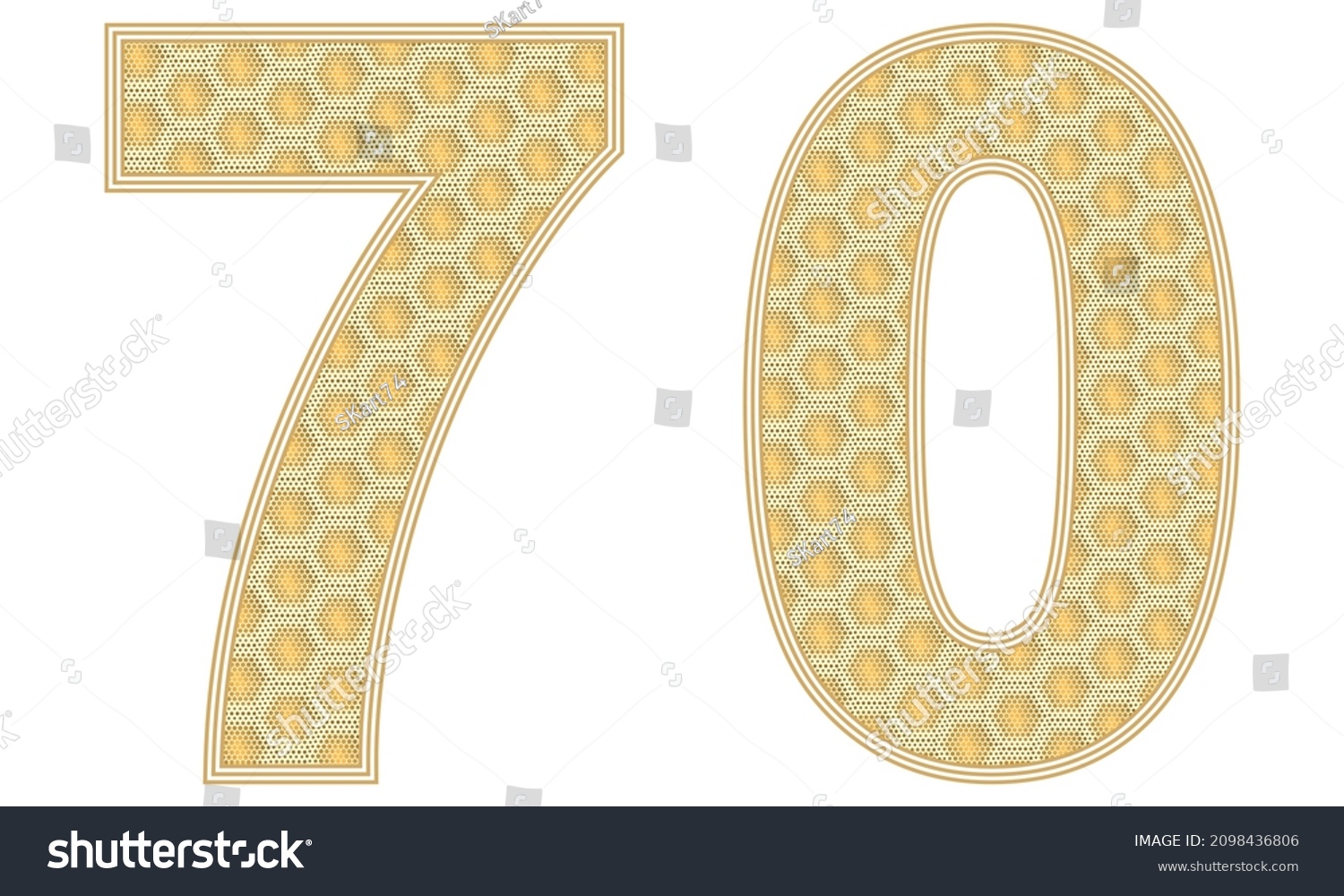 Number Seventy Vector Illustration Number 70 Stock Vector (Royalty Free ...