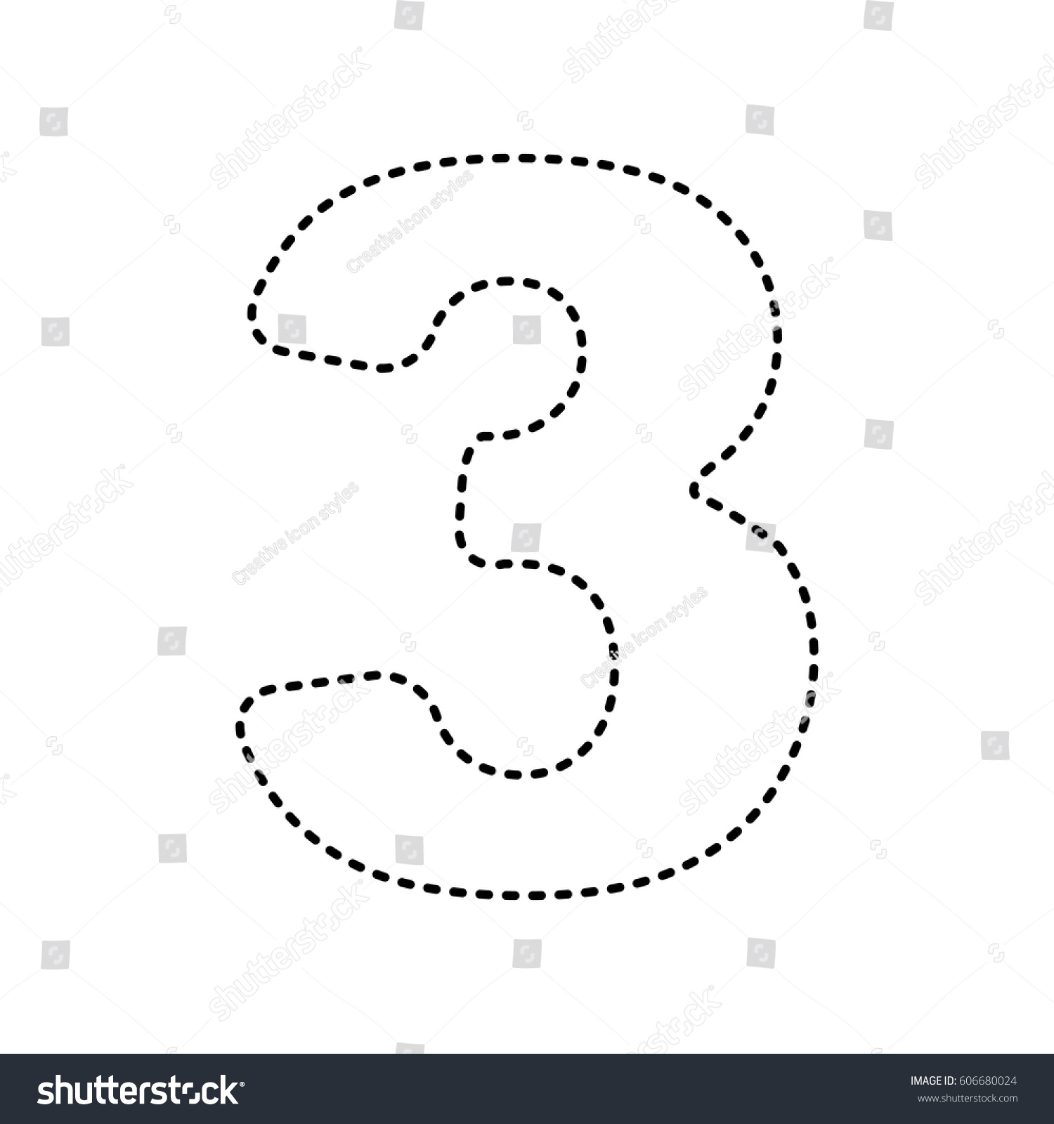 Number 3 Sign Design Template Element 스톡 벡터(로열티 프리) 606680024 ...