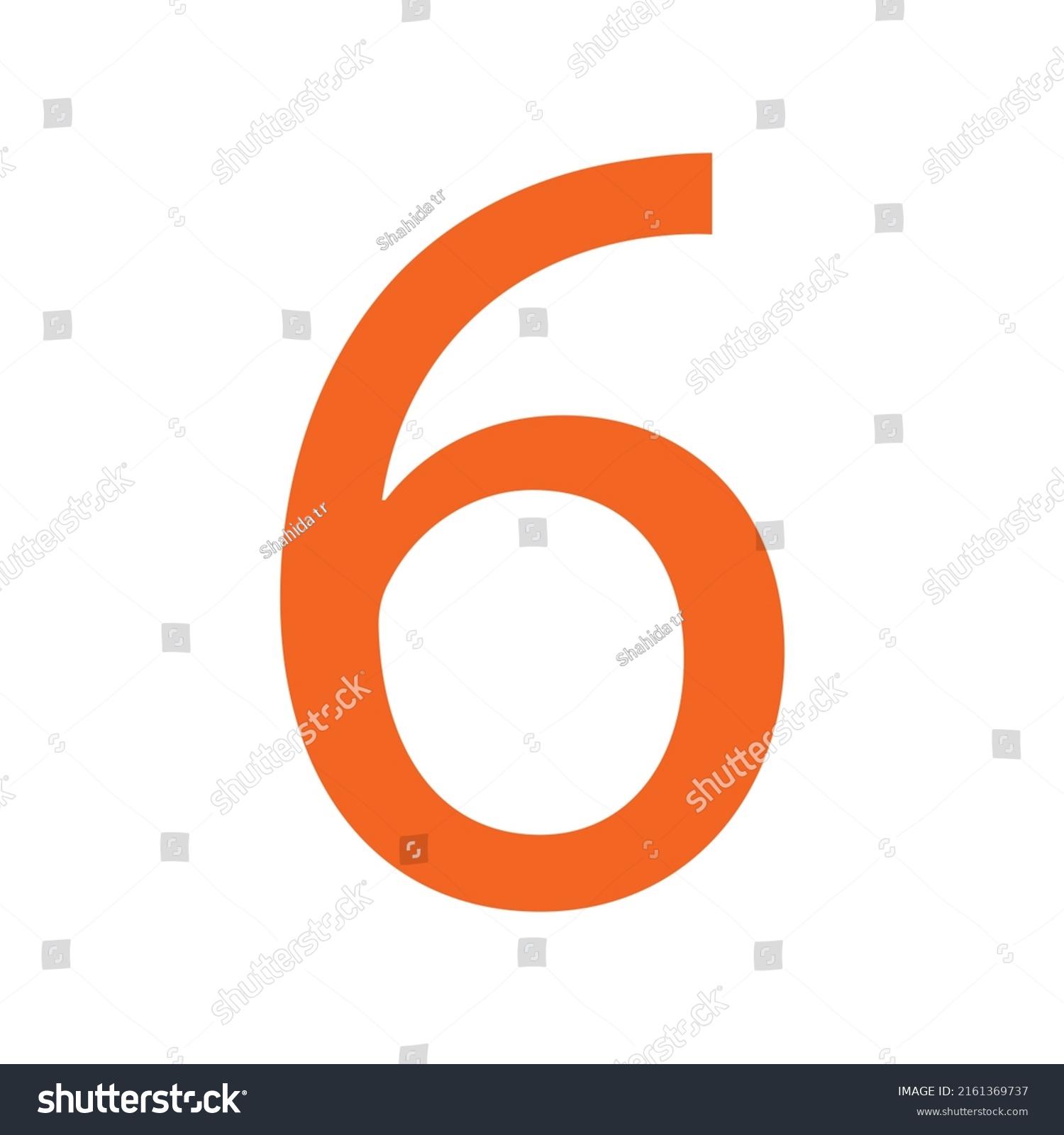 Number 6 Simple Clip Art Vector Stock Vector (Royalty Free) 2161369737 ...