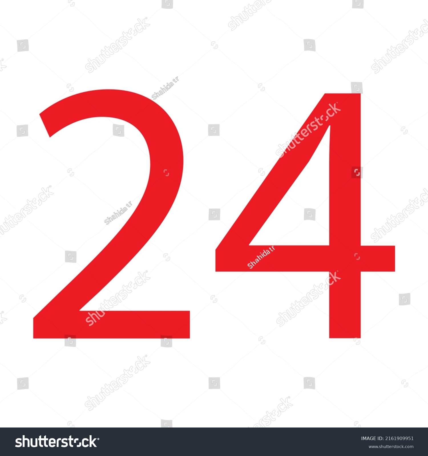 Number 24 Simple Clip Art Vector Stock Vector (Royalty Free) 2161909951 ...