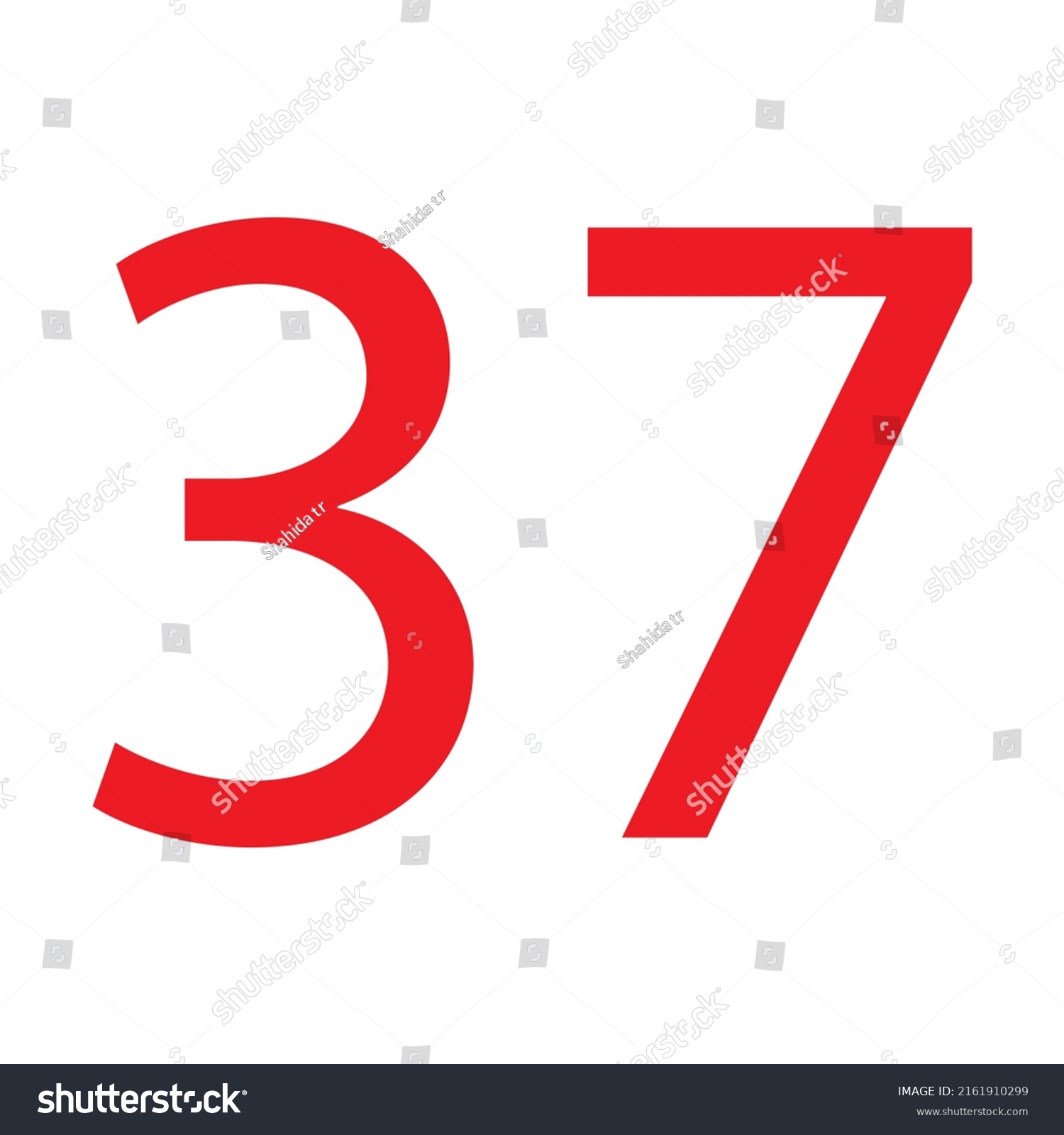 Number 37 Simple Clip Art Vector Stock Vector (Royalty Free) 2161910299 ...