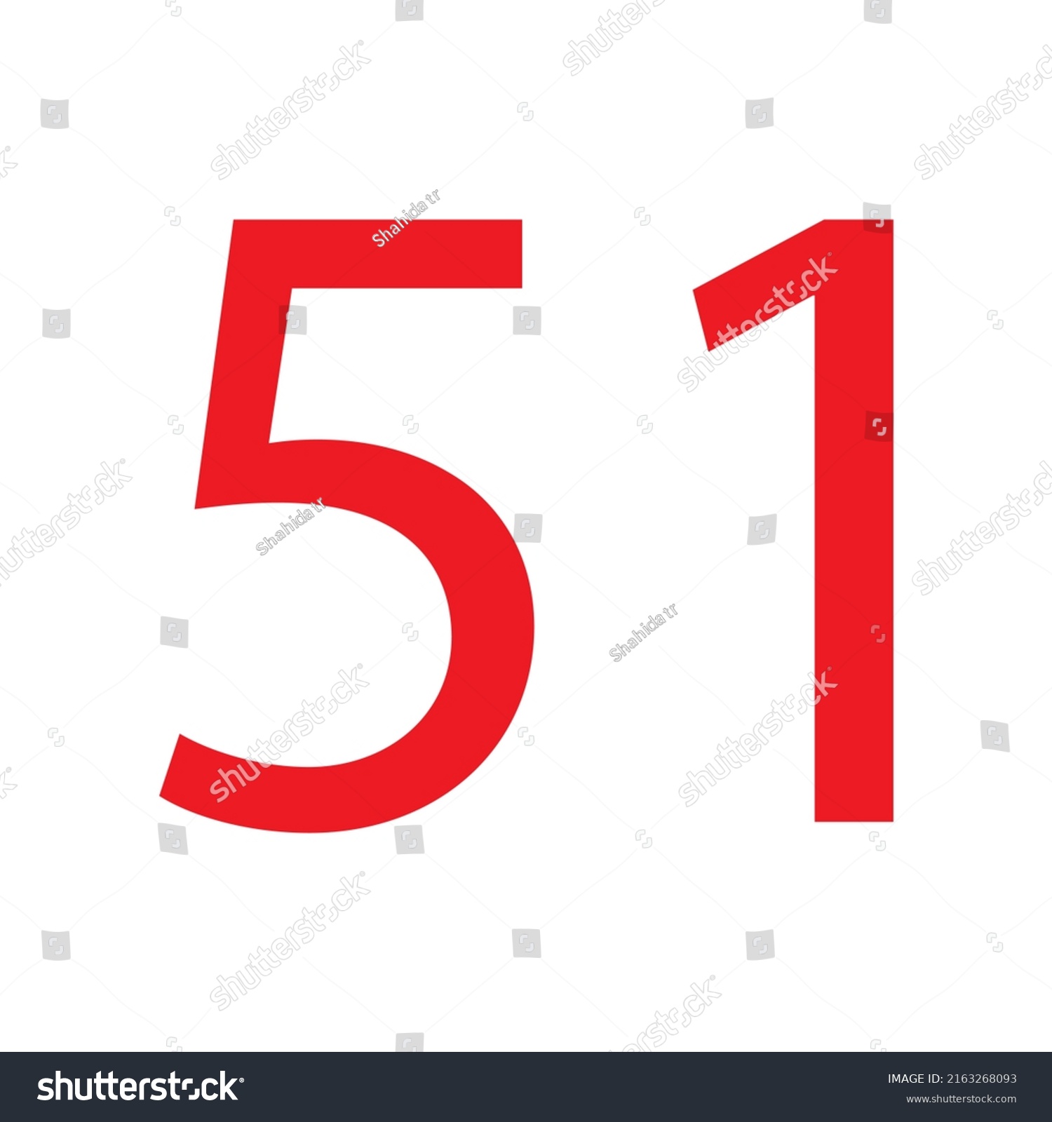 Number 51 Simple Clip Art Vector Stock Vector (Royalty Free) 2163268093 ...