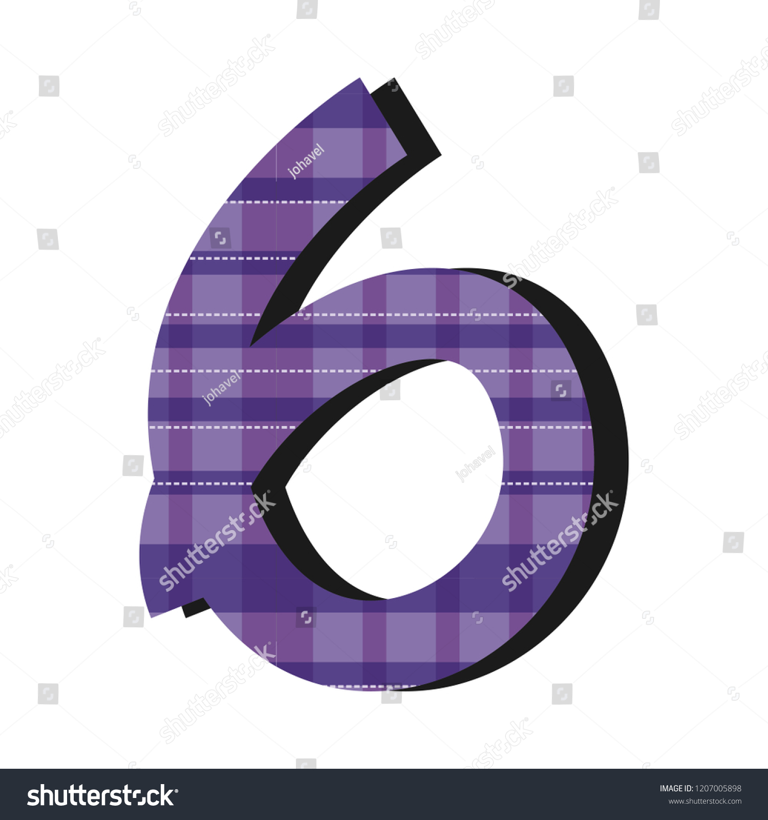 Number Six Font Checkered Stock Vector (Royalty Free) 1207005898 ...