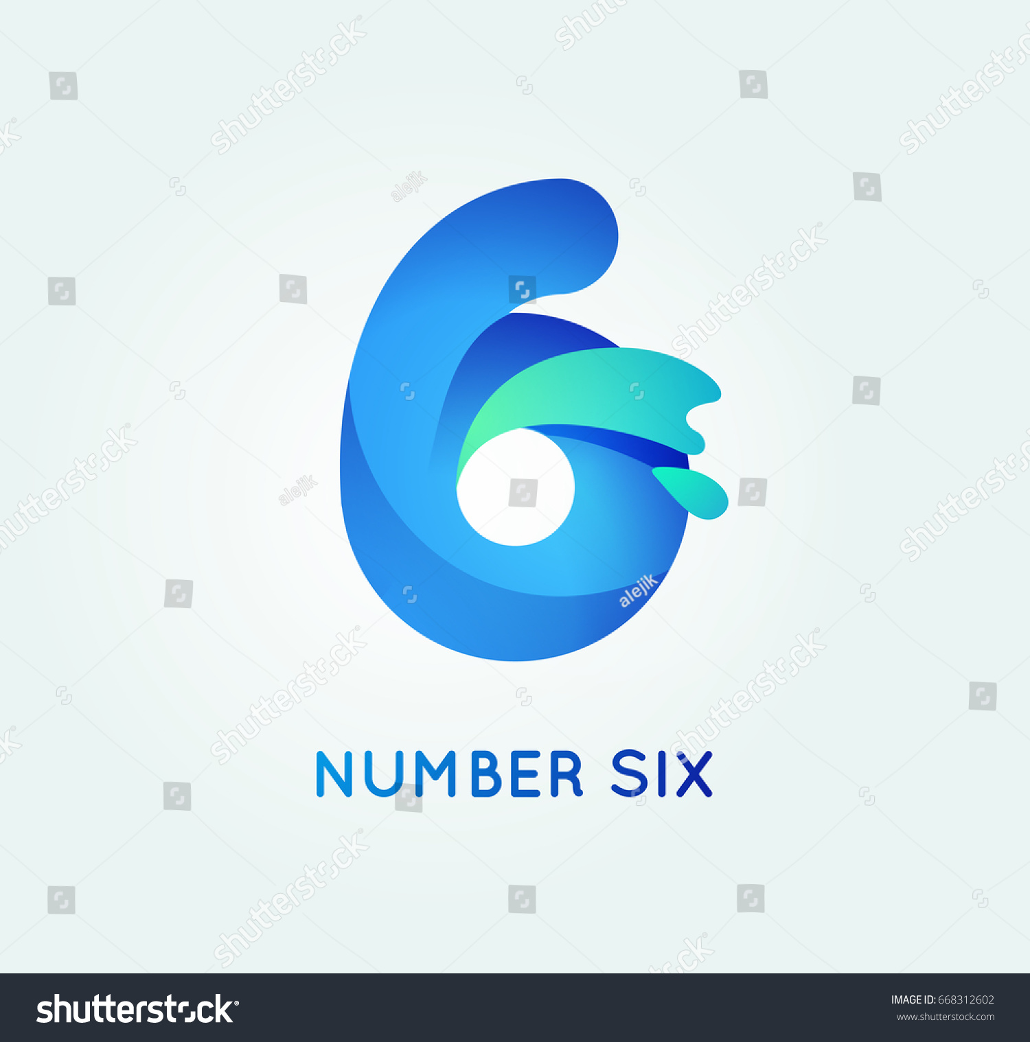 Number Six Trend Shape Style Stock Vector (Royalty Free) 668312602 ...