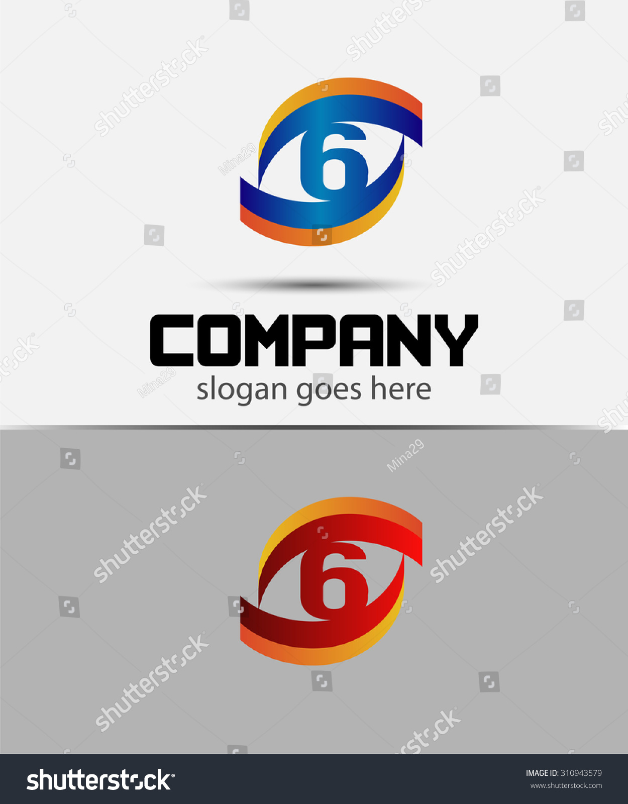 Number Six 6 Logo Icon Stock Vector (Royalty Free) 310943579