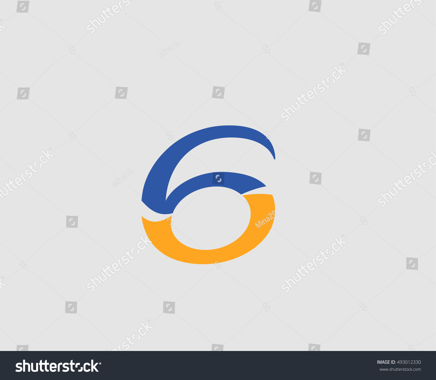 Number Six 6 Logo Icon Stock Vector (Royalty Free) 493012330