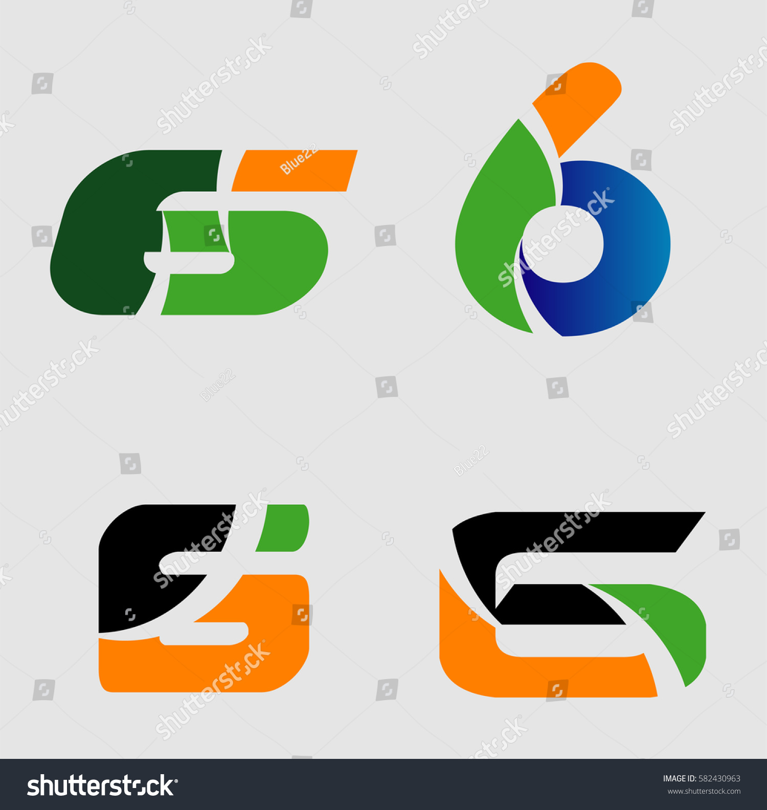 Number Six 6 Logo Icon Stock Vector (Royalty Free) 582430963