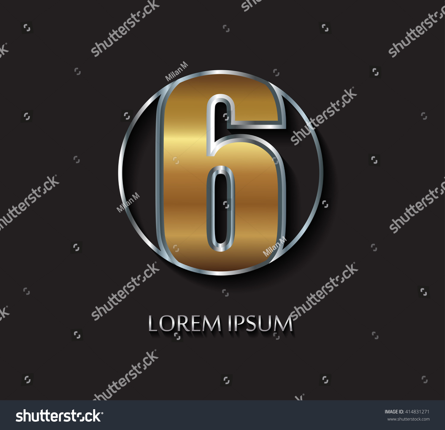 Number Six Logologo 6 Vector Template Stock Vector (Royalty Free ...