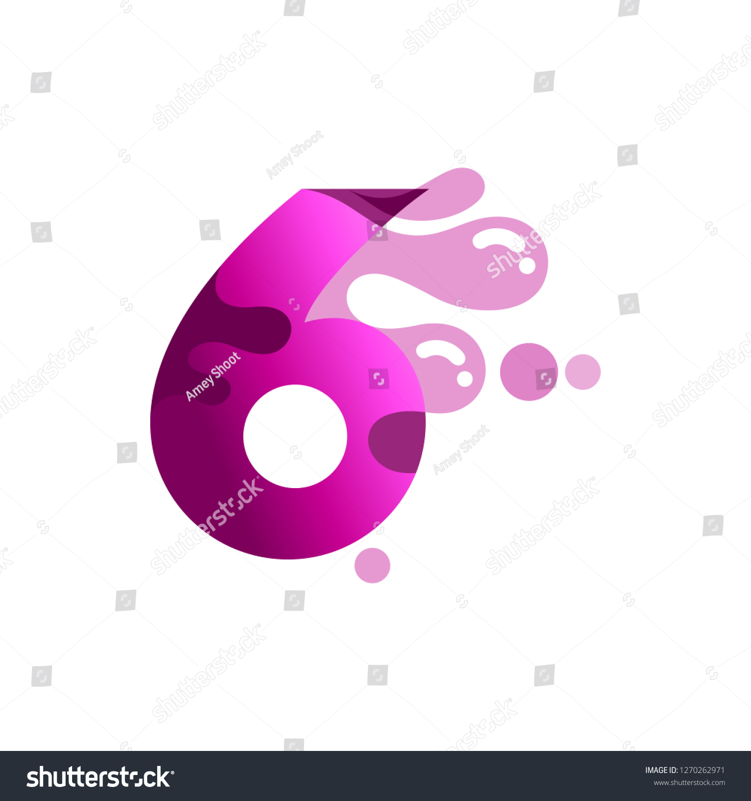 Number Six Logo Vector Water Bubble Stock Vector (Royalty Free ...