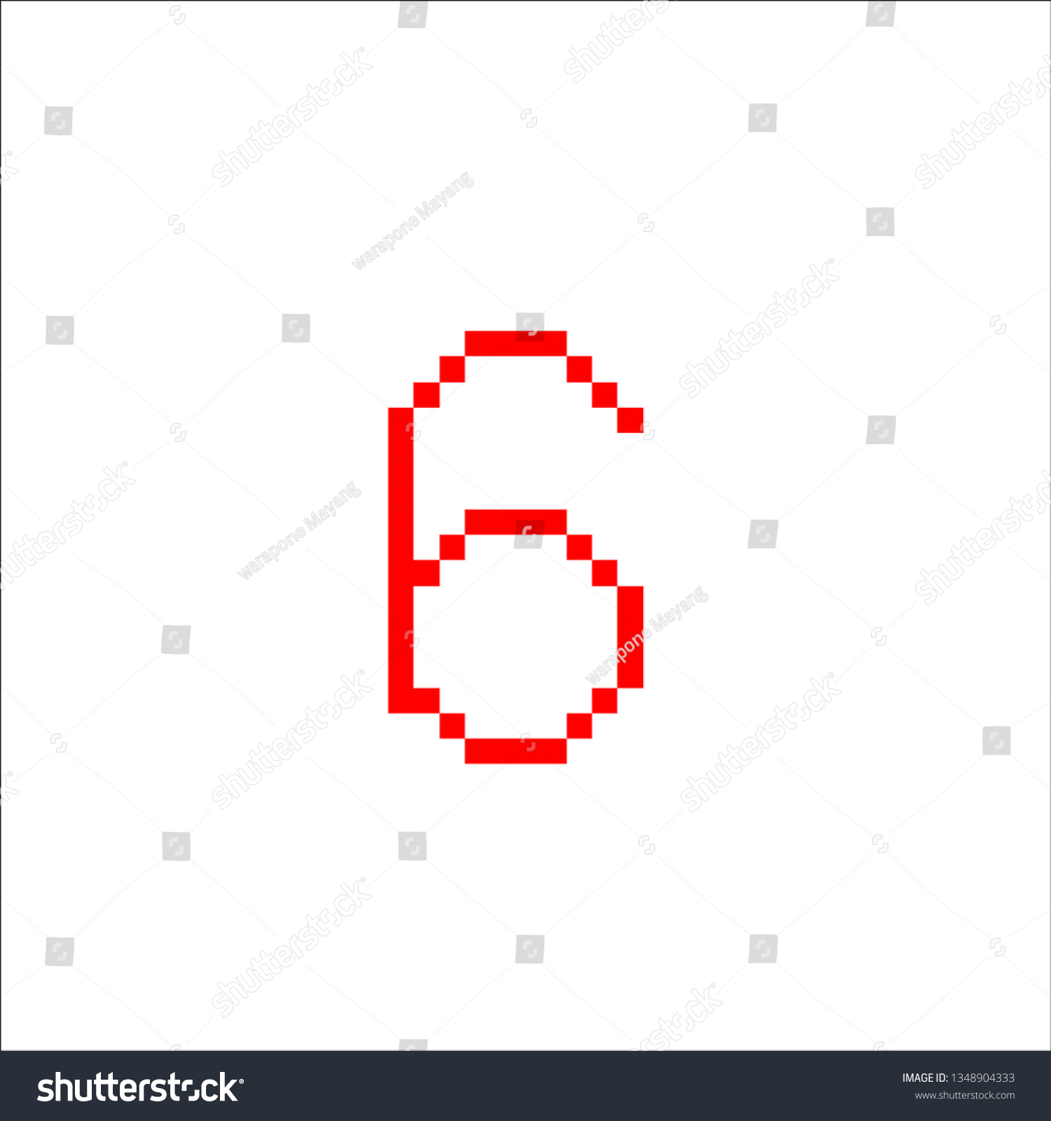 Number Six Pixel Stock Vector (Royalty Free) 1348904333 | Shutterstock