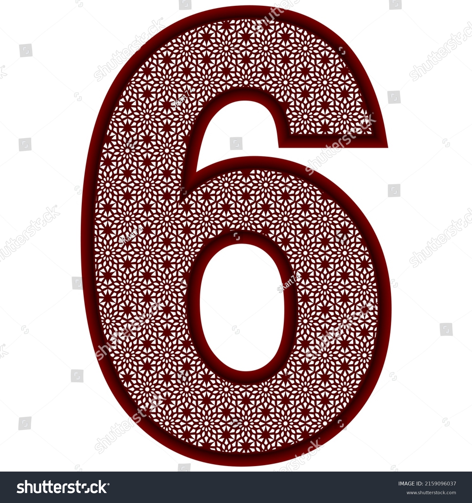 Number Six Islamic Pattern Vector Illustration Stock Vector (Royalty ...