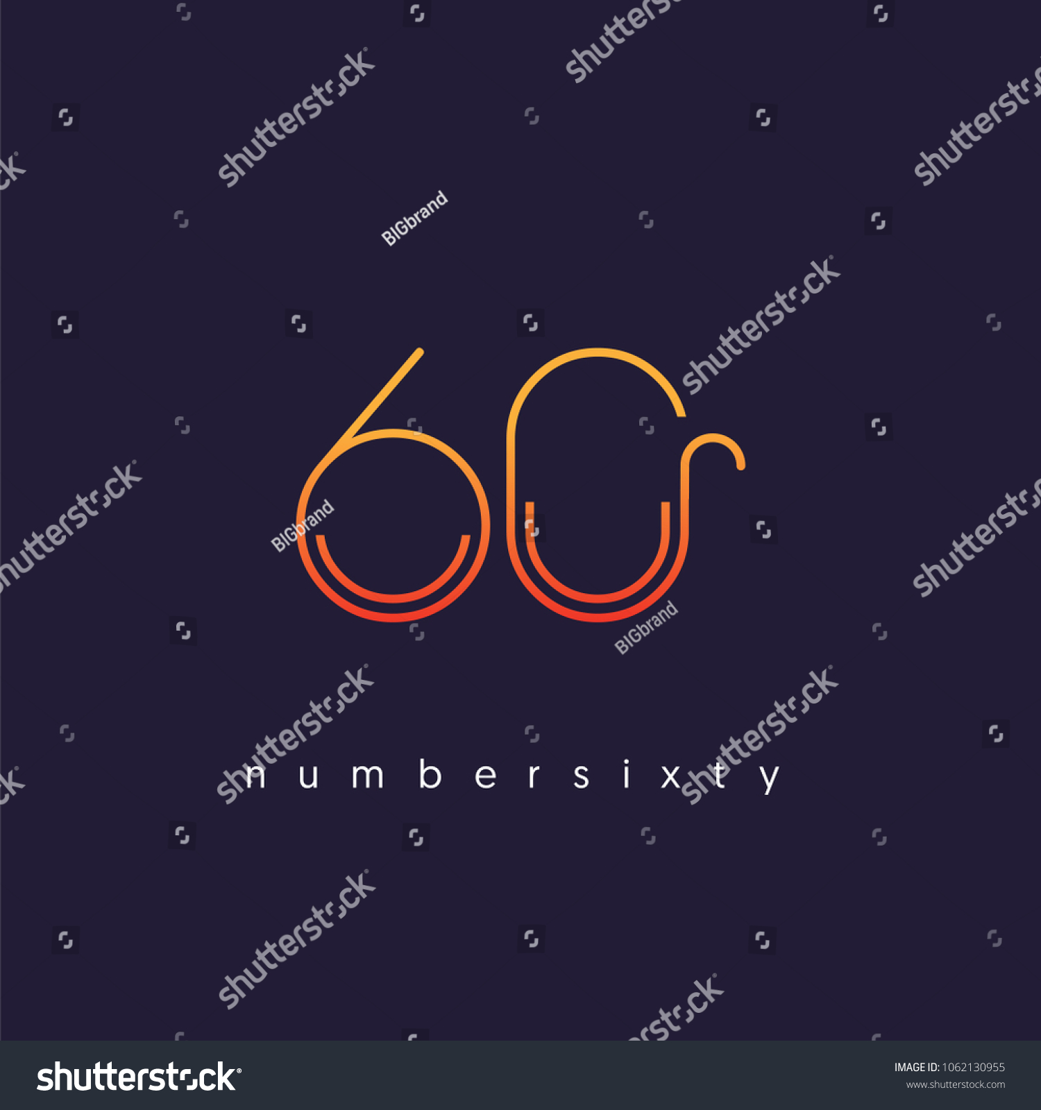 Number Sixty Digit 60 Logo Icon: vector de stock (libre de regalías ...
