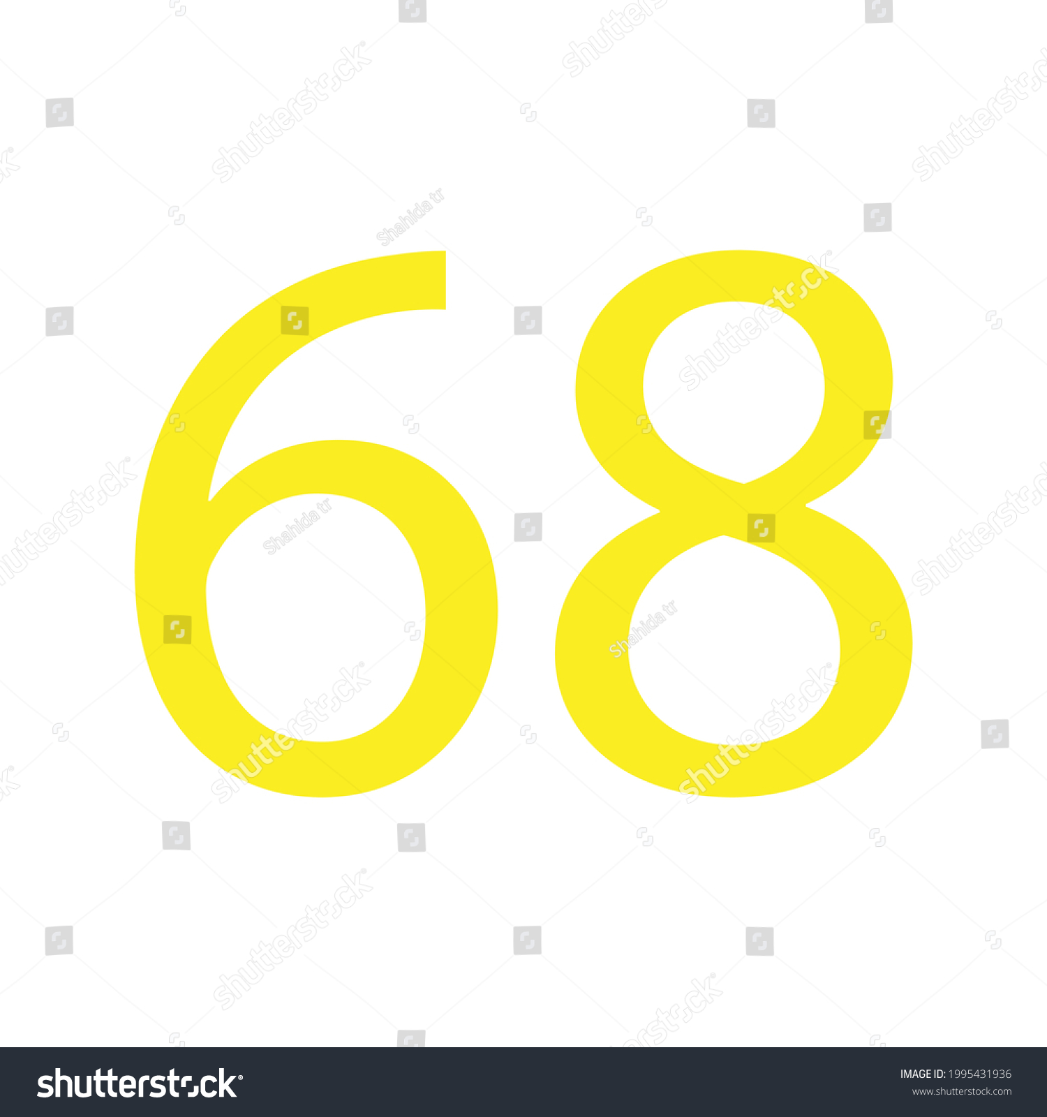 Number Sixty Eight Simple Clip Art Stock Vector (Royalty Free ...