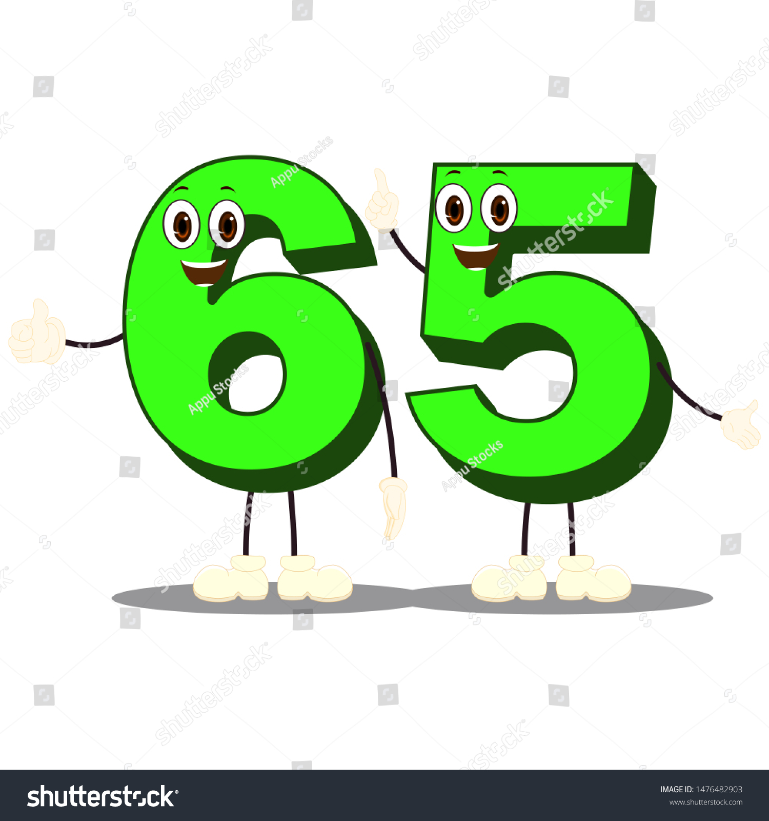 Number Sixty Five Cartoon Vector Image Stock Vector (Royalty Free ...