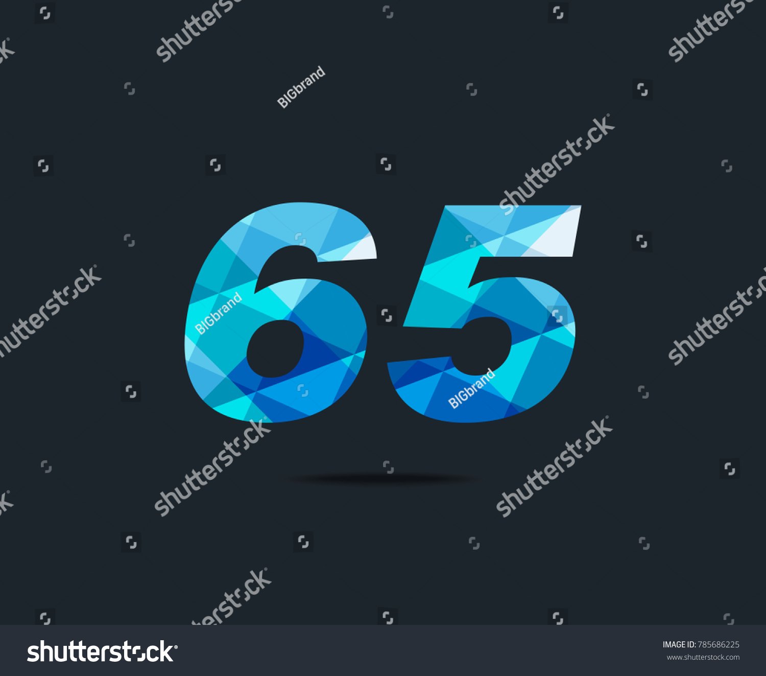 Number Sixty Five 65 Logo Icon Stock Vector (Royalty Free) 785686225 ...