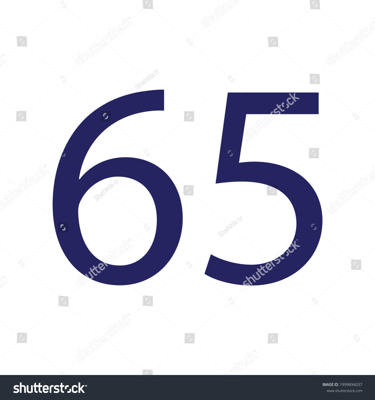 Number Sixty Five Simple Clip Art Stock Vector (Royalty Free) 1999894037