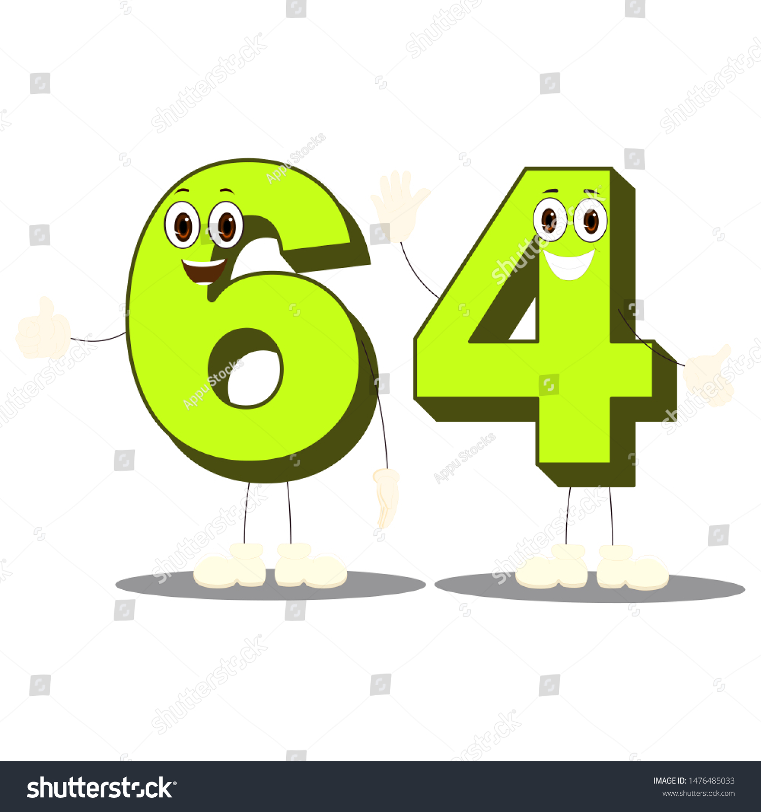 Number Sixty Four Cartoon Vector Image Stock Vector (Royalty Free ...