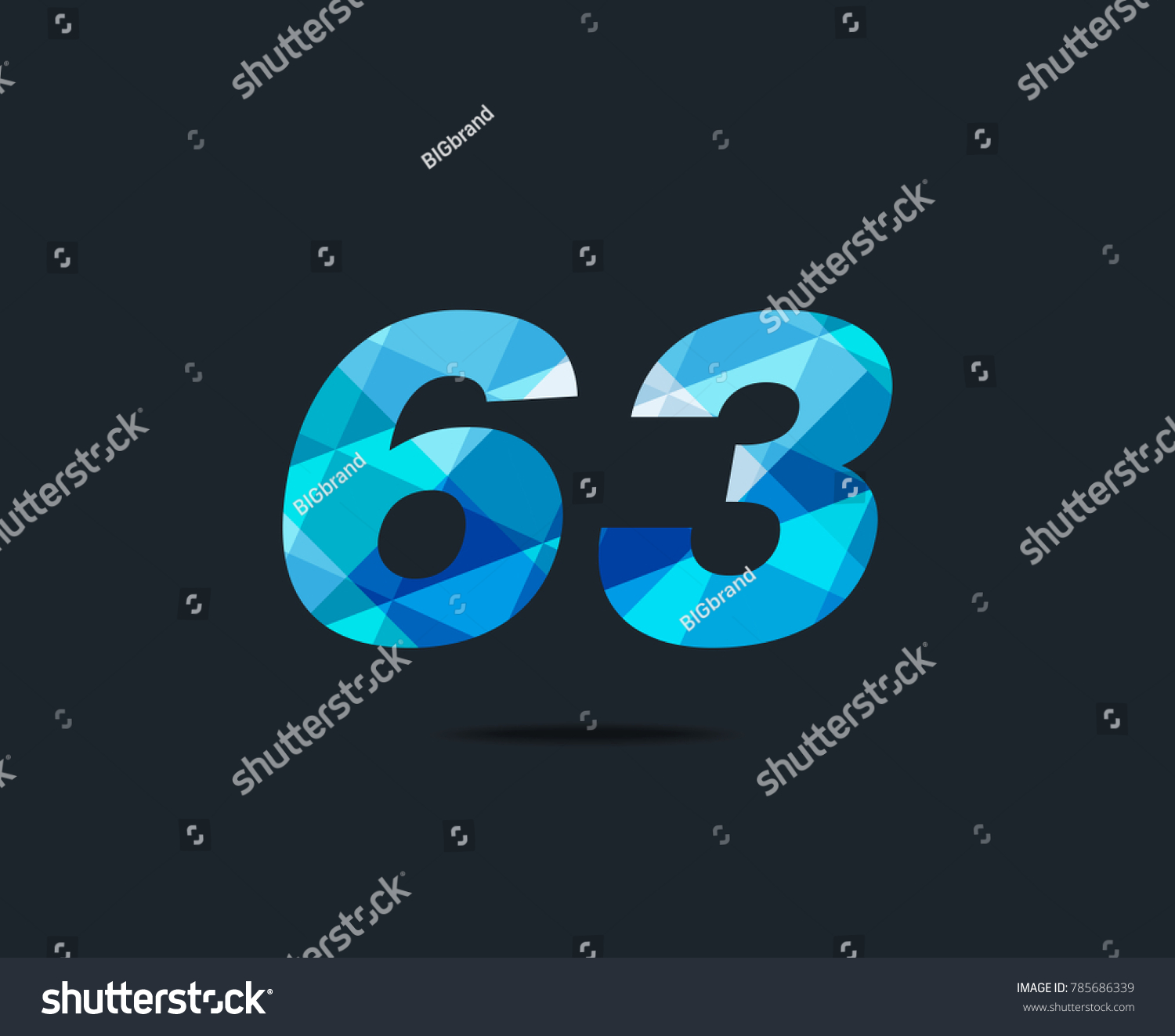 Number Sixty Three 63 Logo Icon Stock Vector (Royalty Free) 785686339 ...
