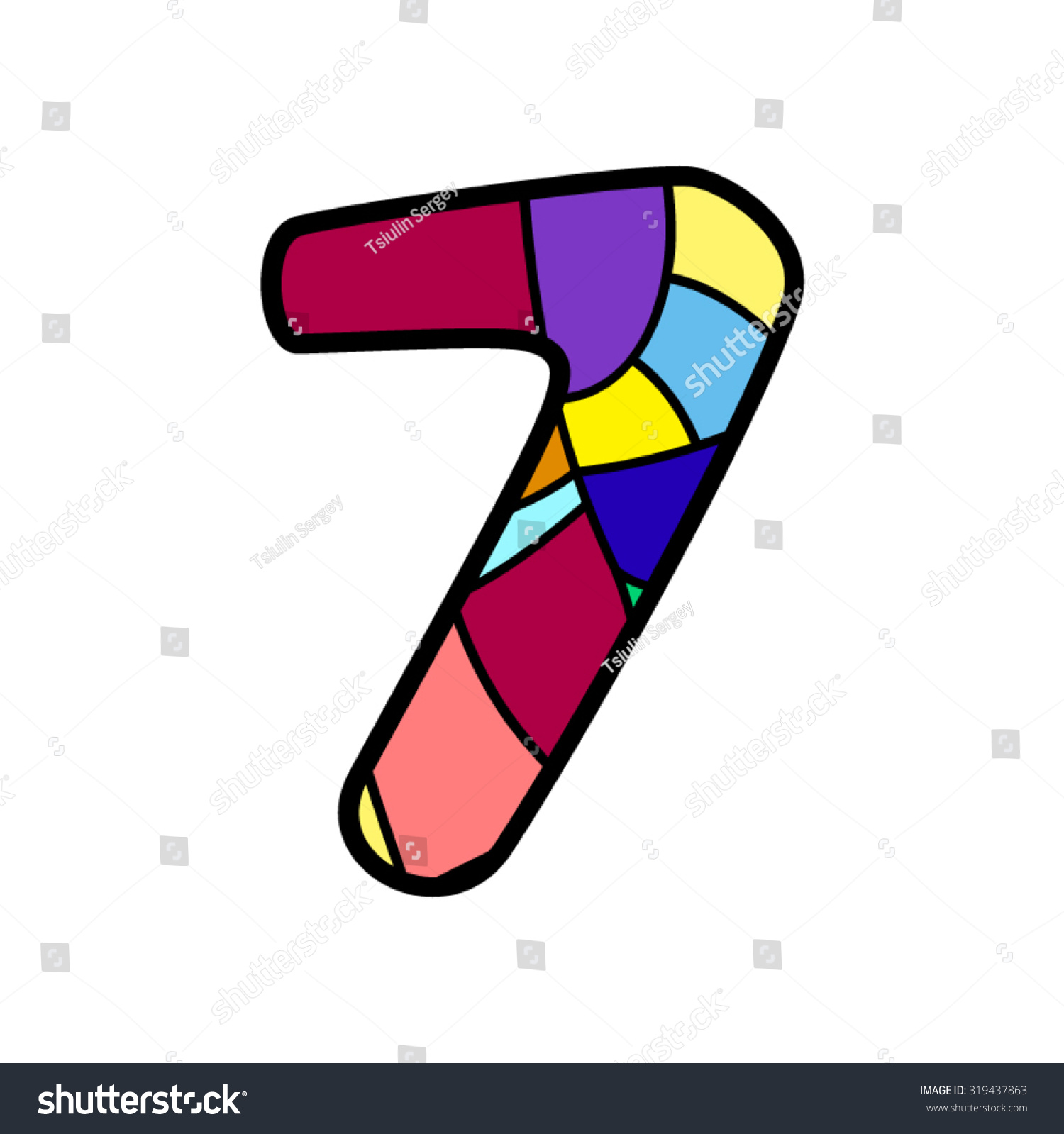 Number 7 Stained Glass Stock Vector (Royalty Free) 319437863 | Shutterstock