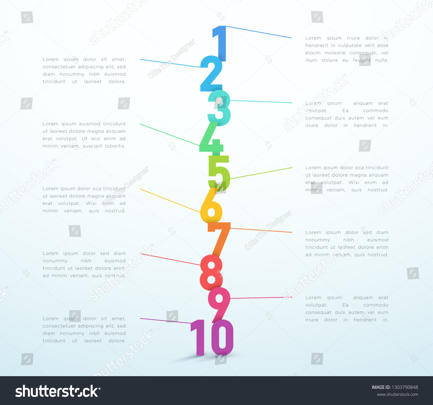 Number Steps 1 10 Infographic Vector Stock Vector (Royalty Free) 1303790848