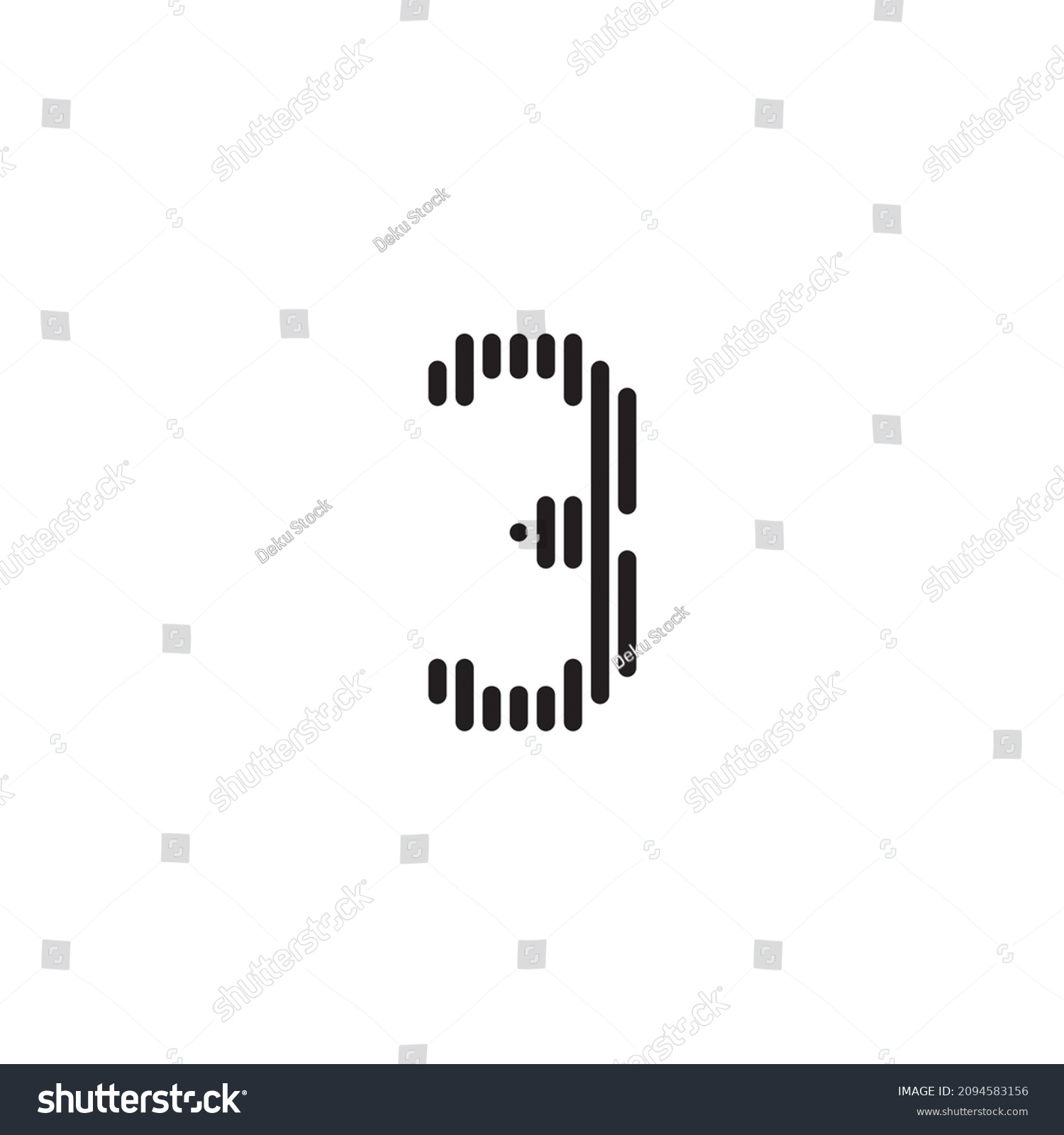 Number 3 Stripes Simple Symbol Logo Stock Vector (Royalty Free ...