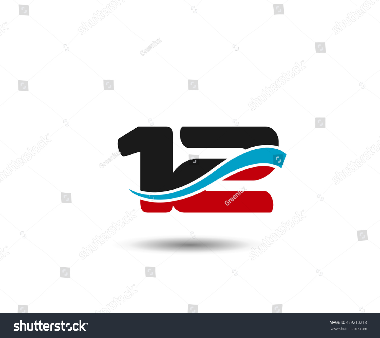 Number 12 Swoosh Design Template Logo Stock Vector (Royalty Free ...