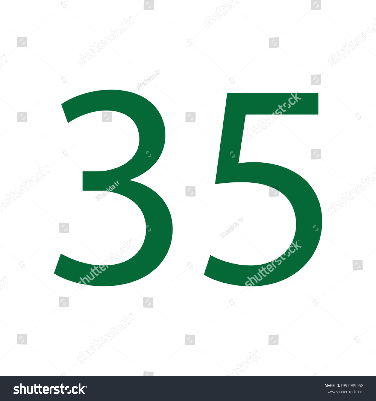 Number Thirty Five Simple Clip Art Stock Vector (Royalty Free ...
