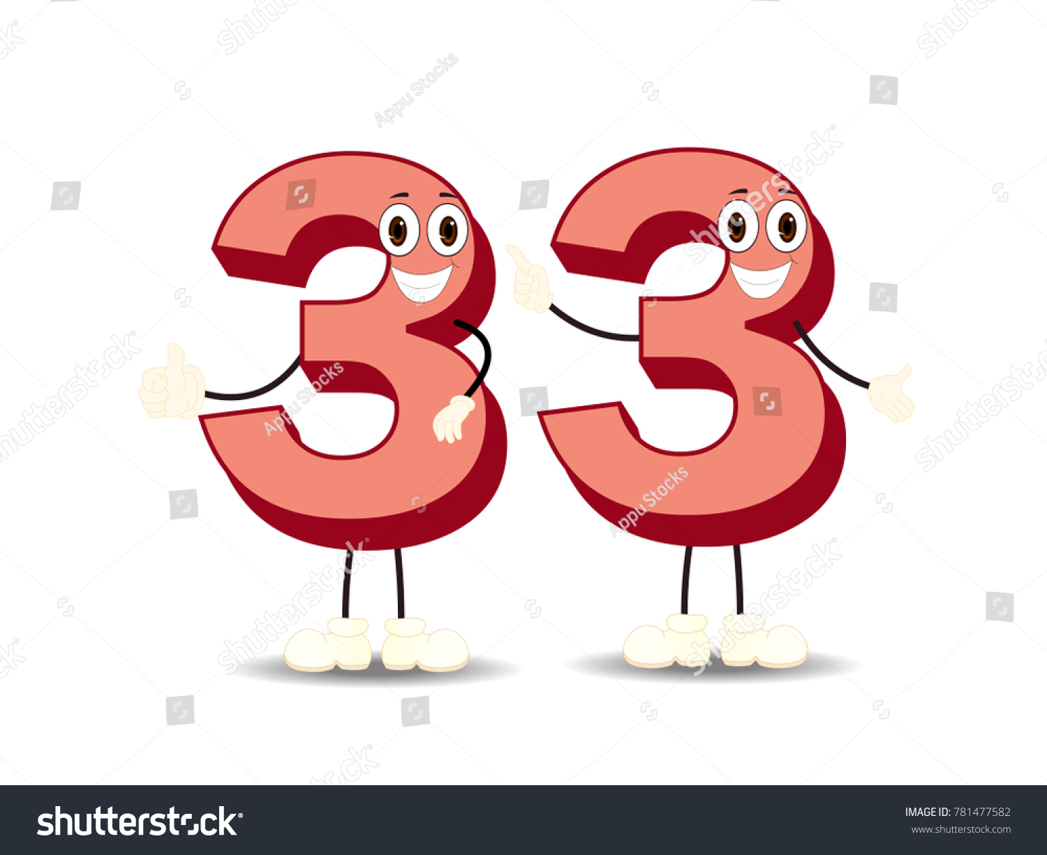 Number Thirty Three Cartoon Vector Image: vector de stock (libre de ...