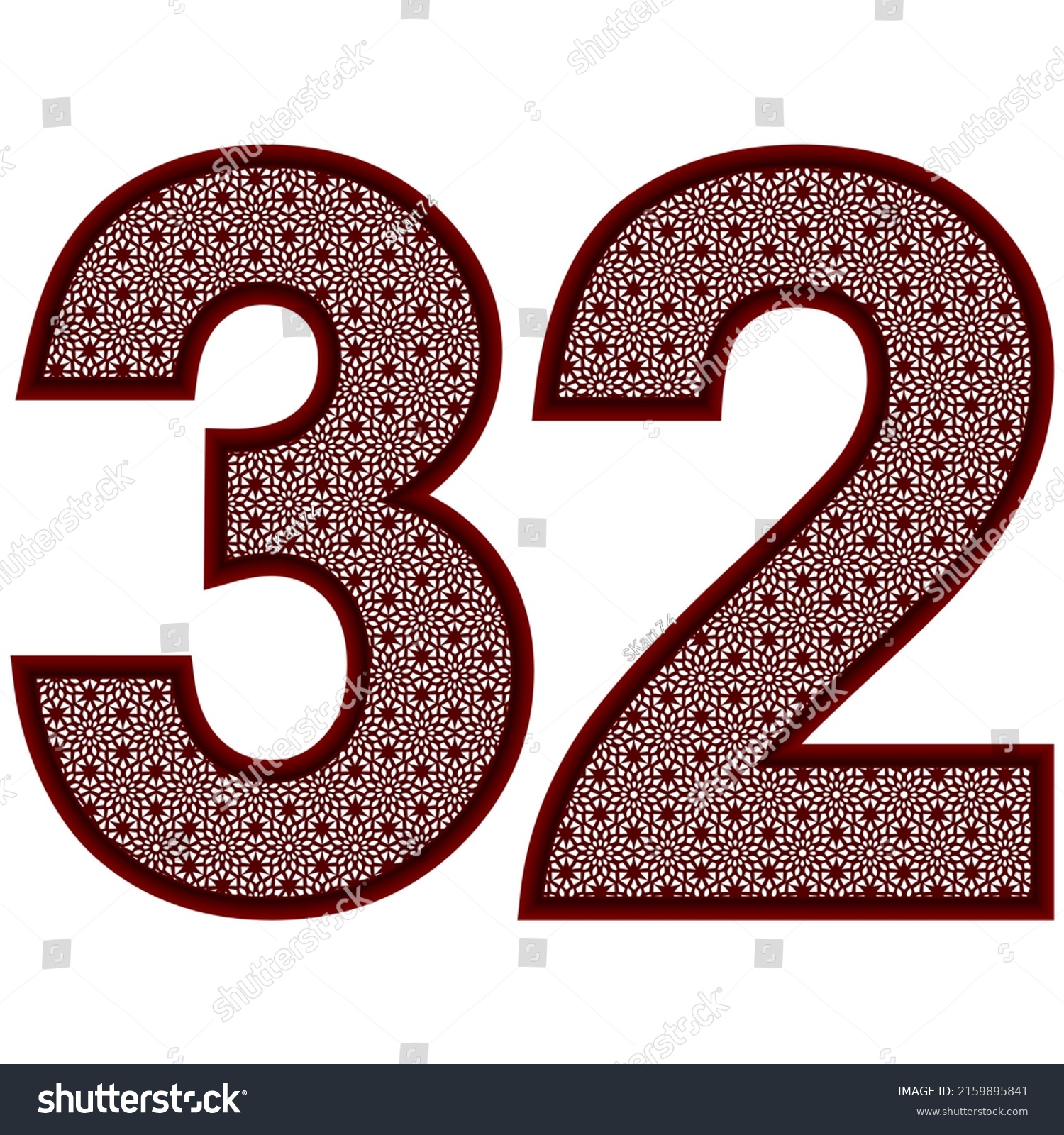 Number Thirty Two Islamic Pattern Vector Stock Vector (Royalty Free ...