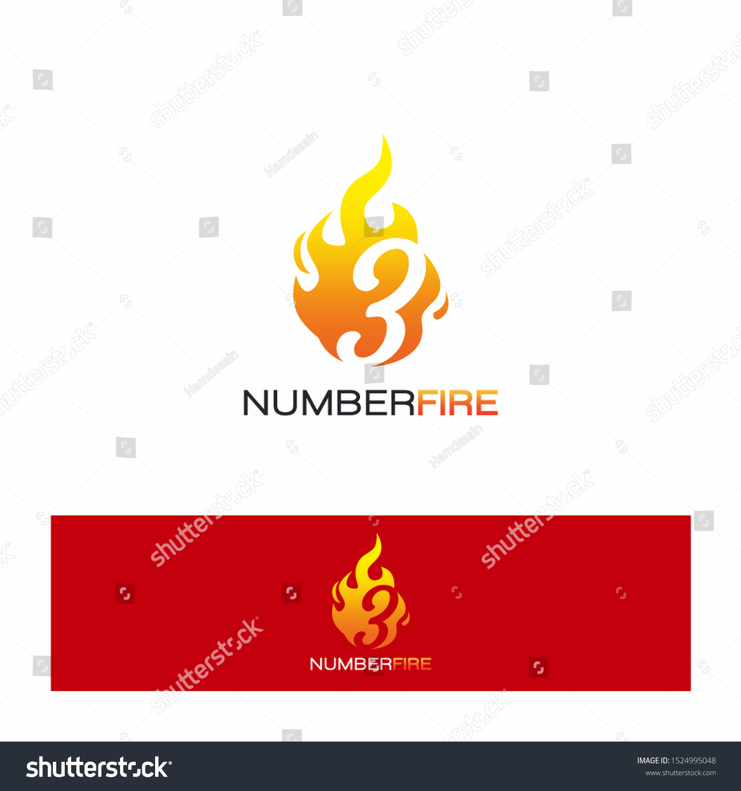 Number Three Fire Logo Vector Icon Stock Vector (Royalty Free ...