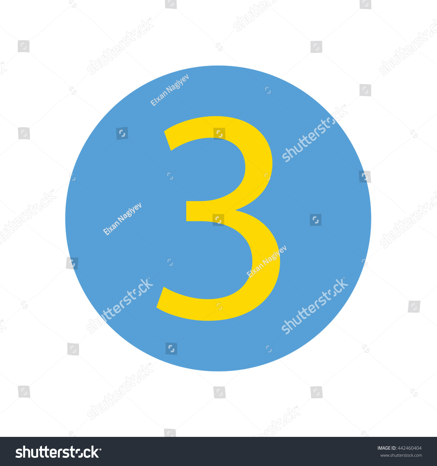 Number Three Icon Stock Vector (Royalty Free) 442460404 | Shutterstock