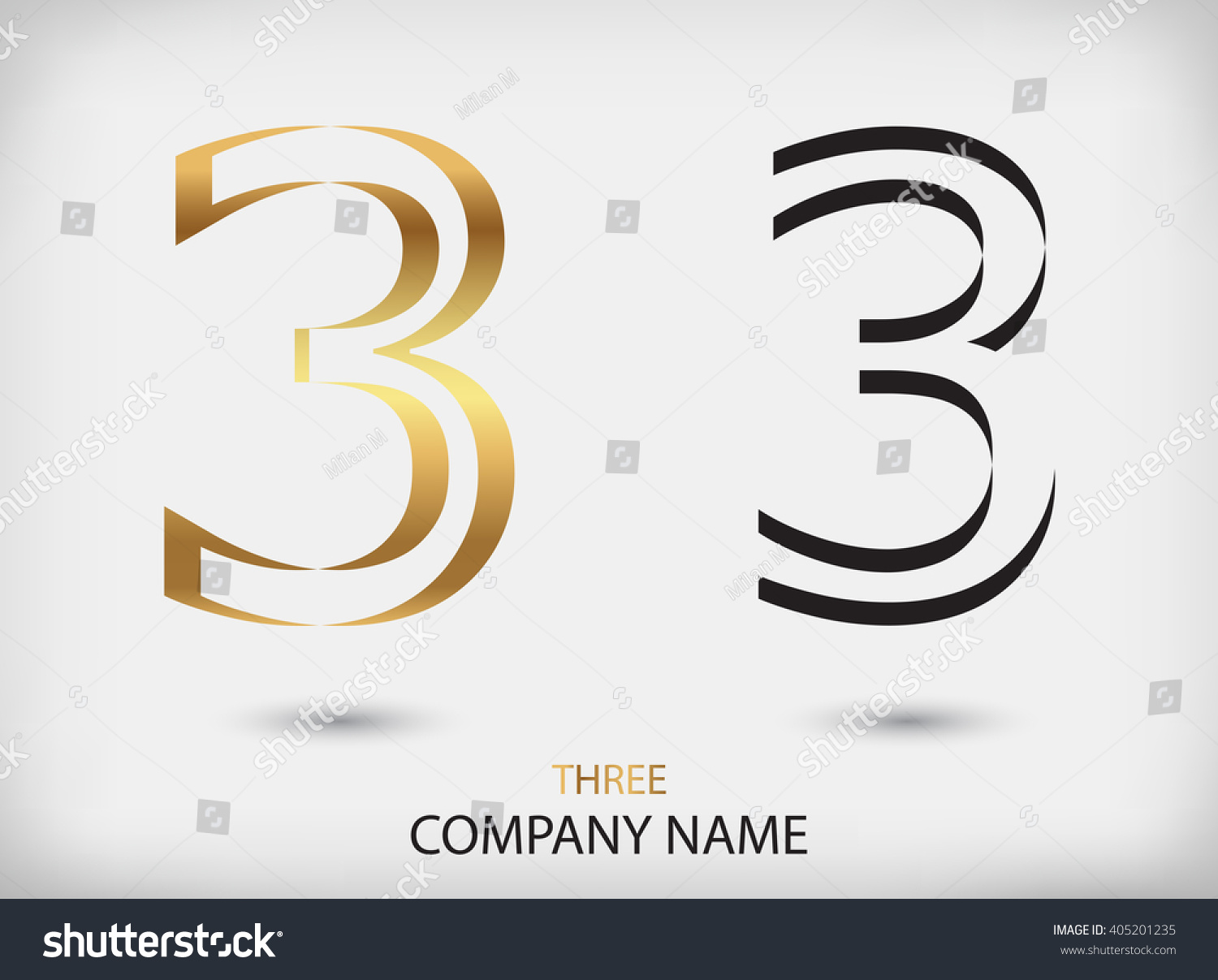 Number Three Logologo 3 Designlogotype Vector: vector de stock (libre ...