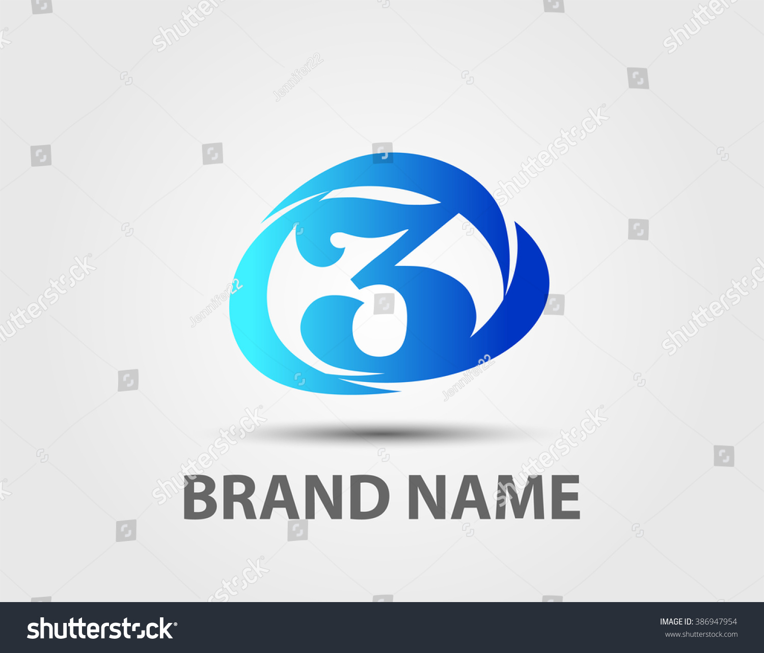 Number Three Logologo 3 Vector Template Stock Vector (Royalty Free ...