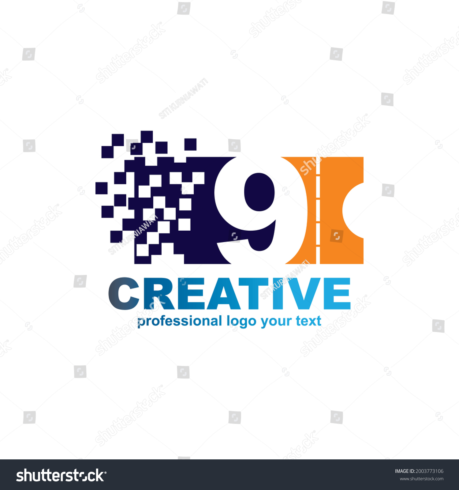Number 9 Ticket Logo Design Concept Stock Vector (Royalty Free ...