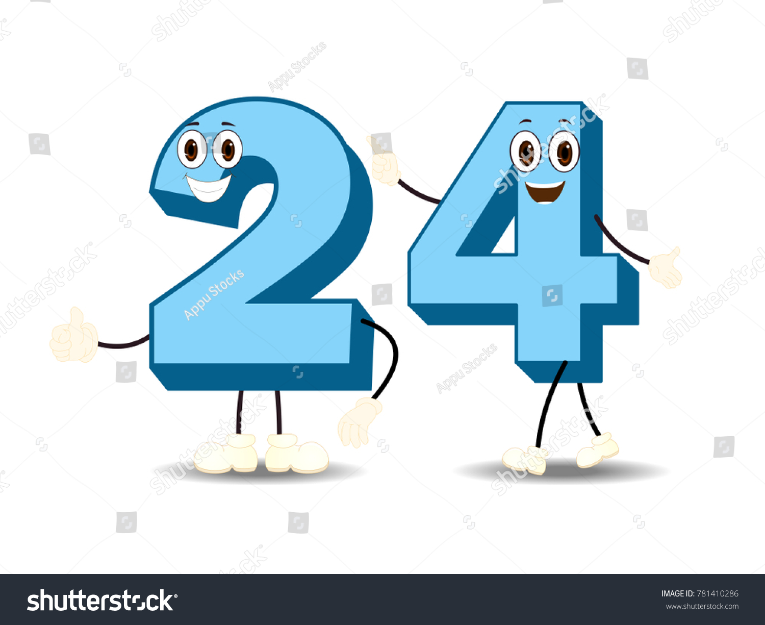 Number Twenty Four Cartoon Vector Image Stock Vector (Royalty Free ...