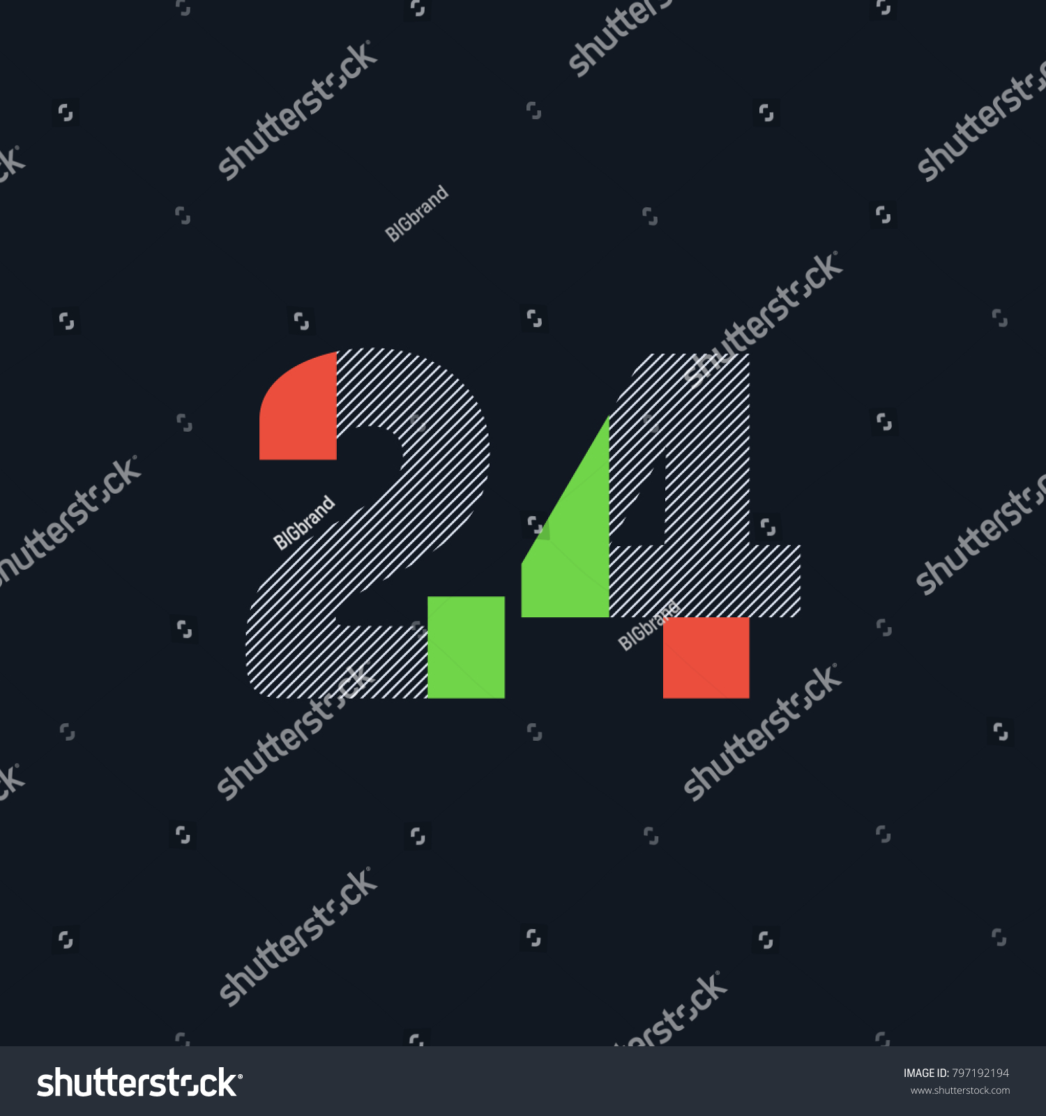 Number Twenty Four 24 Logo Icon Stock Vector (Royalty Free) 797192194 ...