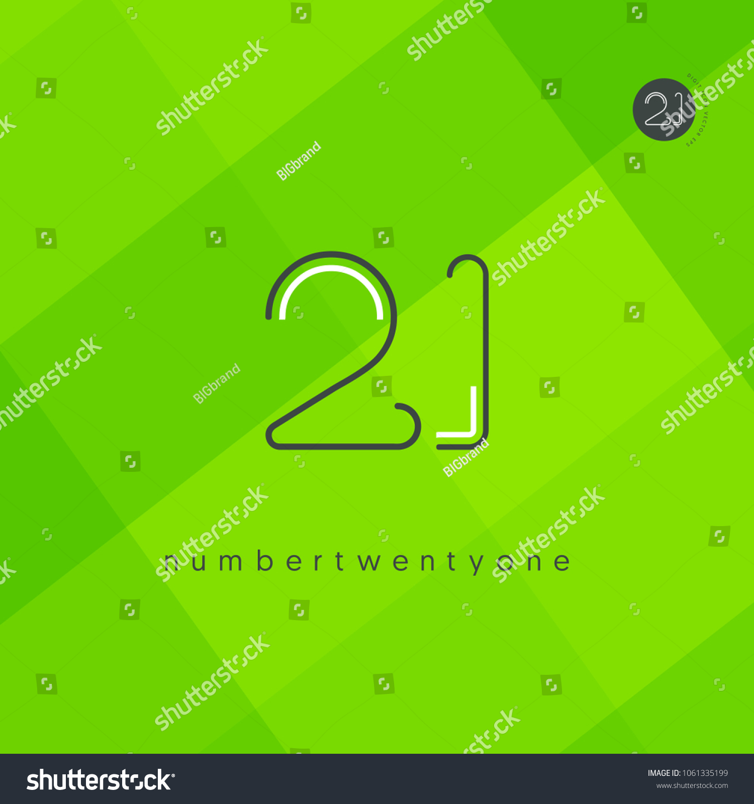 Number Twenty One Digit 21 Logo: vector de stock (libre de regalías ...