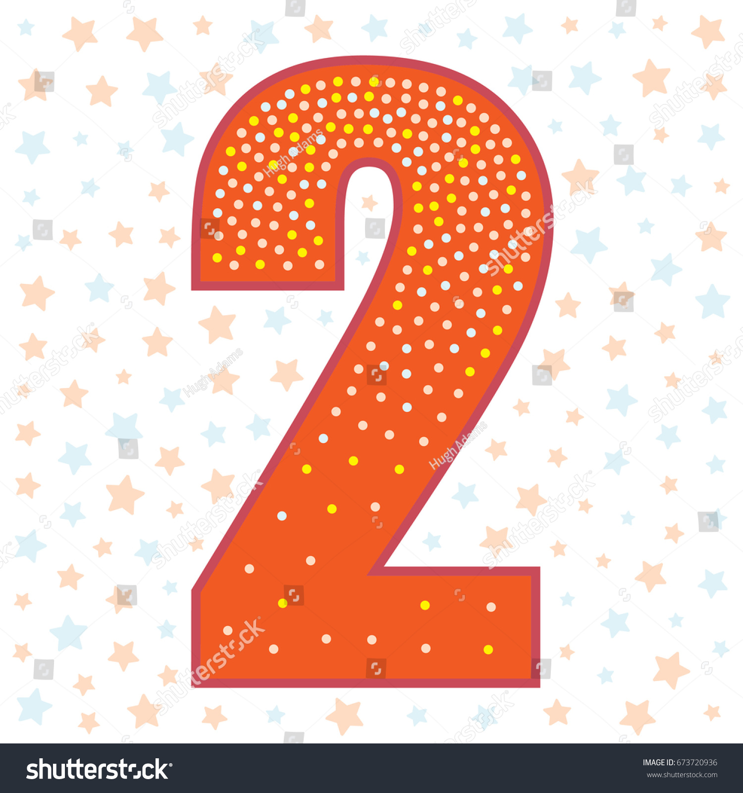 Number Two 2 Birthday Design Template Stock Vector (Royalty Free ...