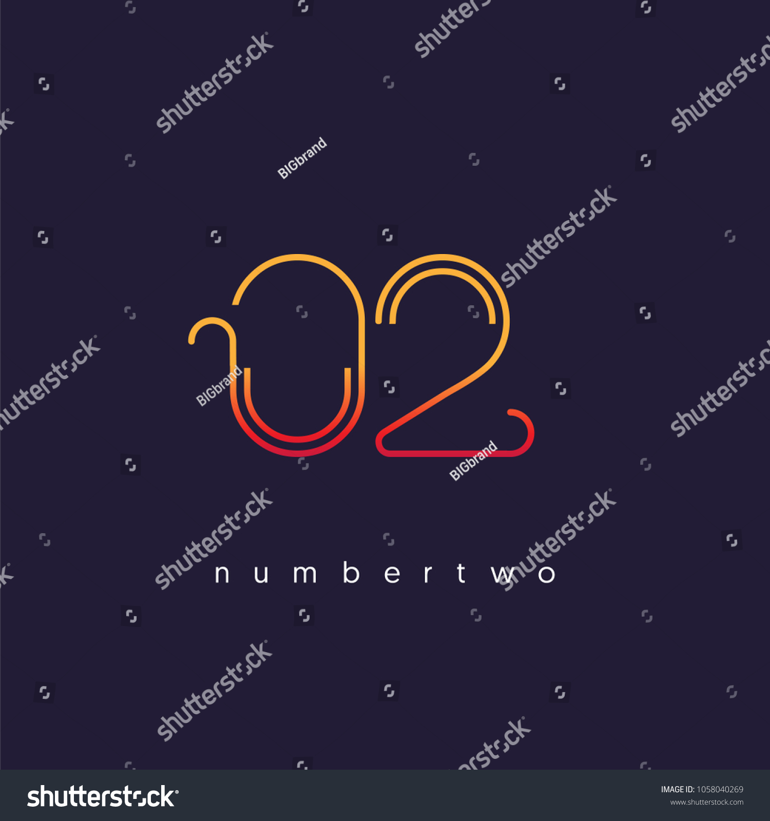 Number Two Digit 2 Logo Icon Stock Vector (Royalty Free) 1058040269