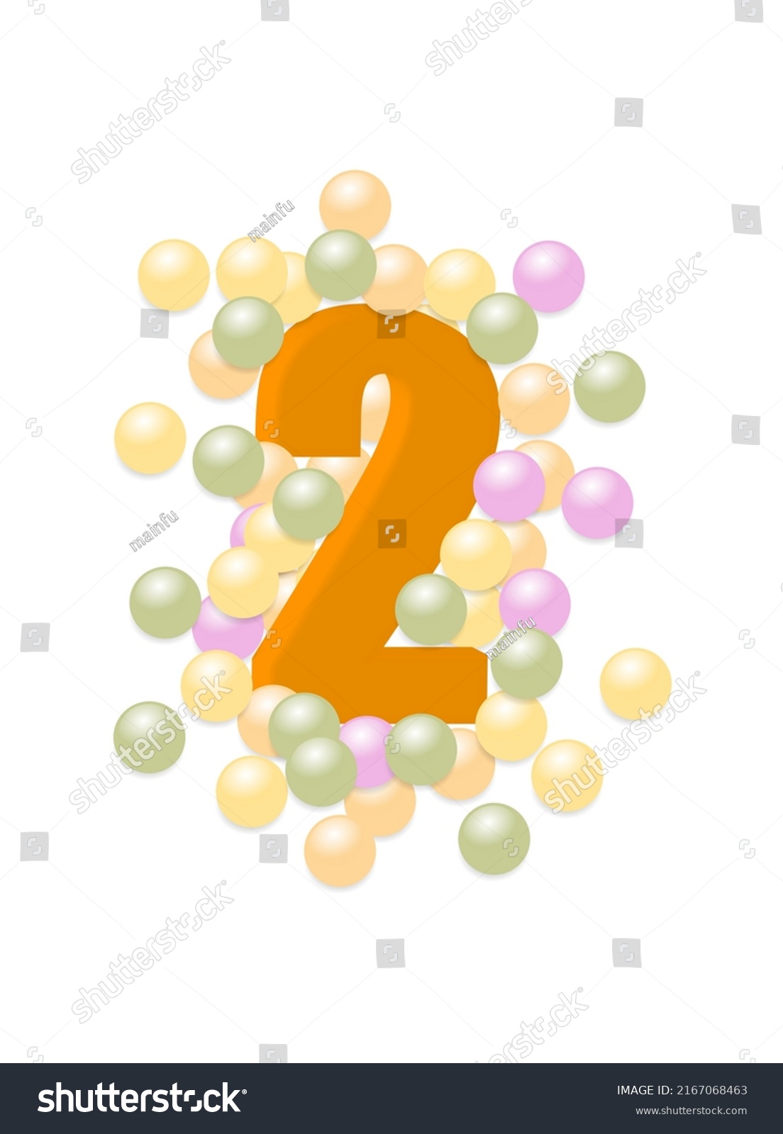 Number Two Colored Balls Stock Vector (Royalty Free) 2167068463 ...