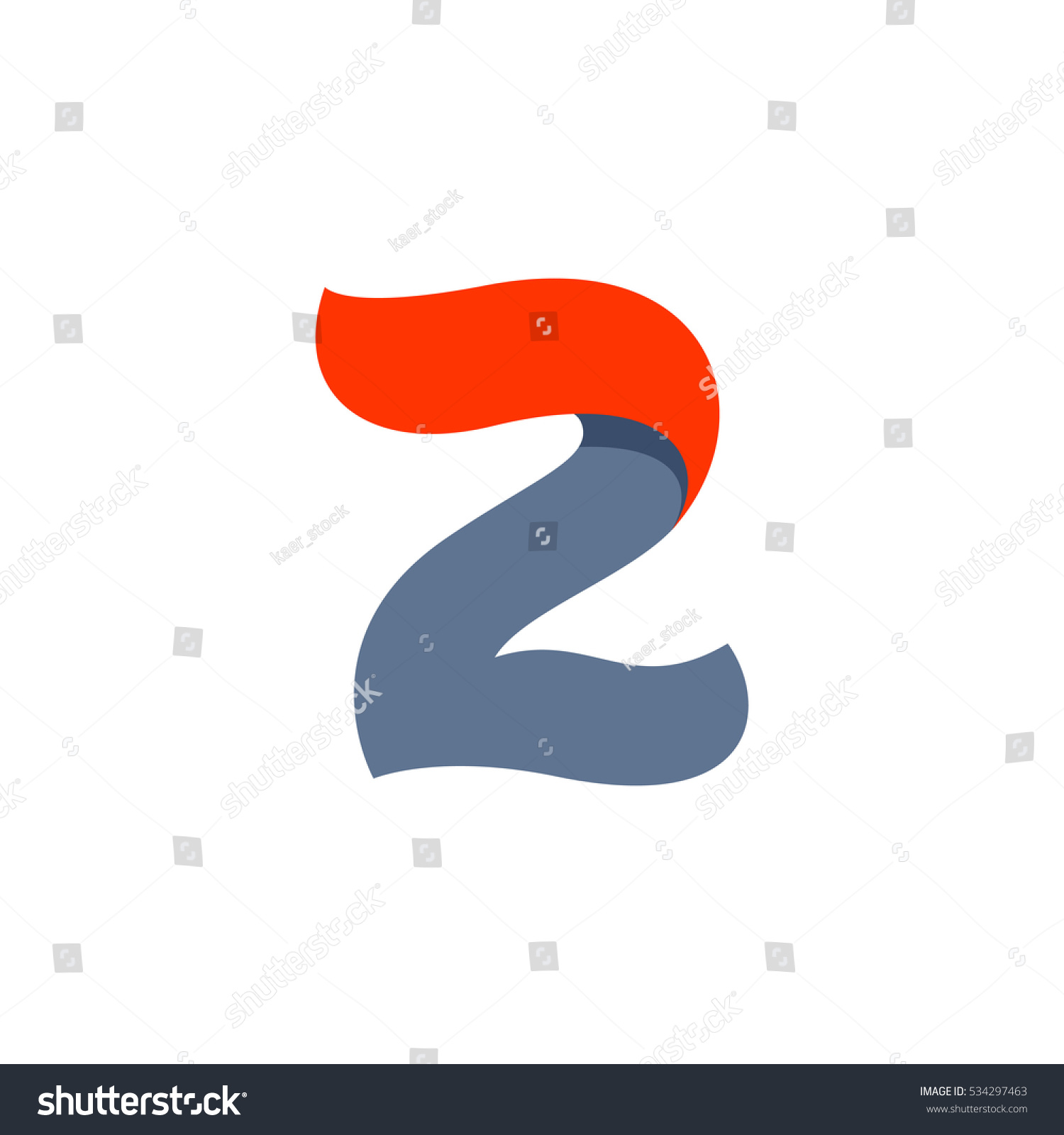 Number Two Logo Red Flag Line Stock Vector (Royalty Free) 534297463 ...