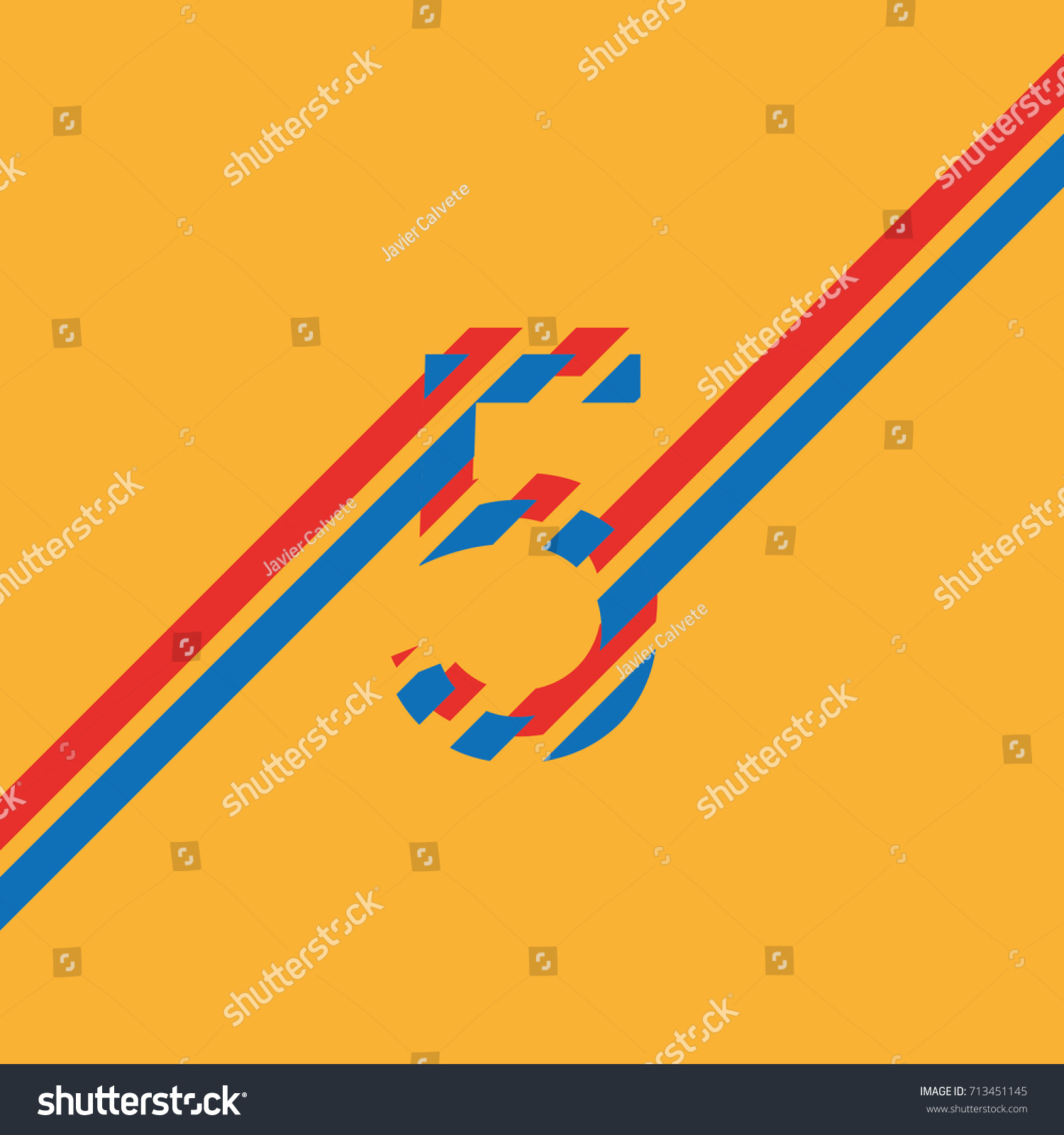 Number 5 Typographic Character Editable Numeration Stock Vector ...
