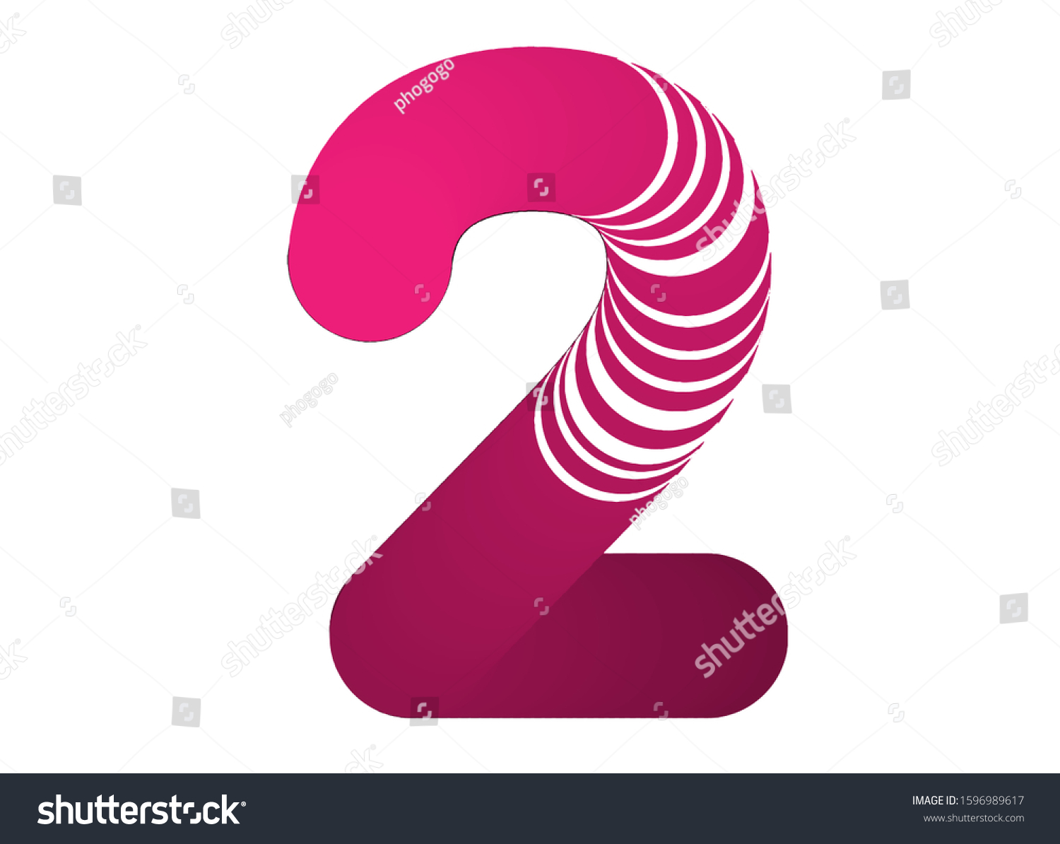 Number 2 Vector Font Alphabet Vector Stock Vector (Royalty Free ...