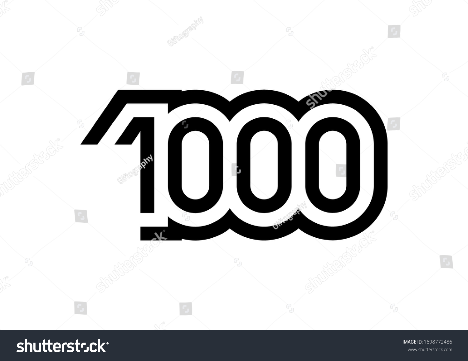 Number 1000 Vector Icon Design Vector Stock Vector (Royalty Free ...