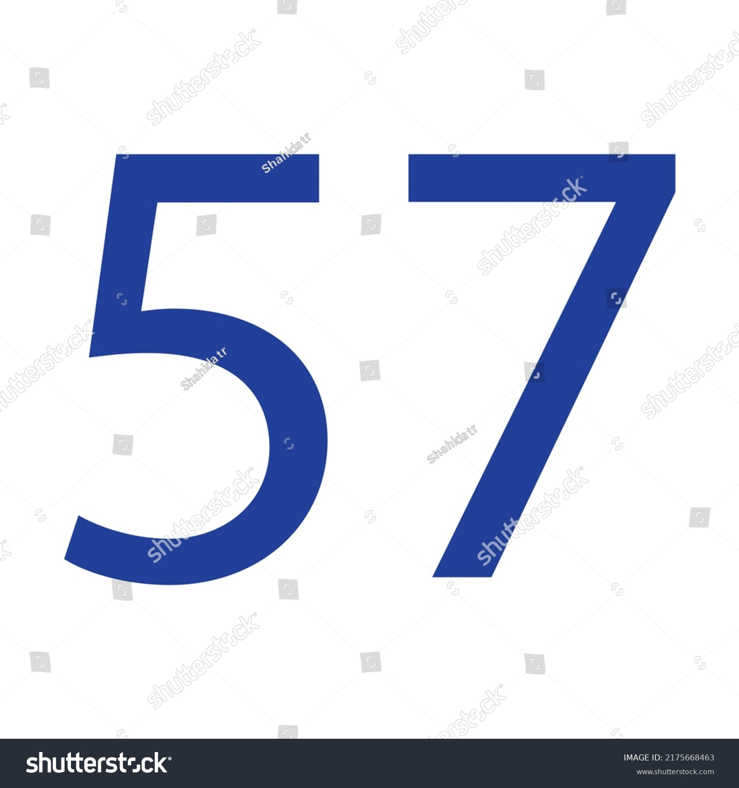 Number 57 Vector Illustration Isolated On Stock Vector (Royalty Free ...